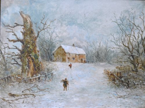 Lot 323 - Joseph Haslam Hawksworth, Winter landscape;