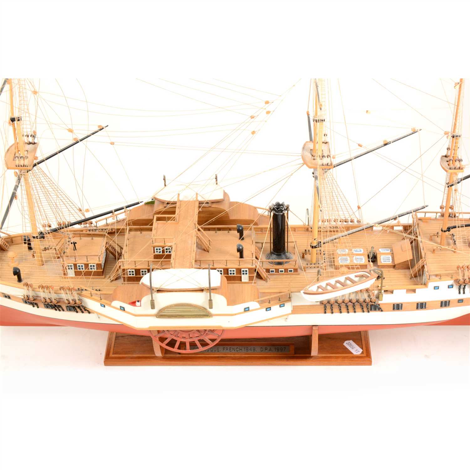 Lot 132 - Hand built scale model paddle-steamer boat,