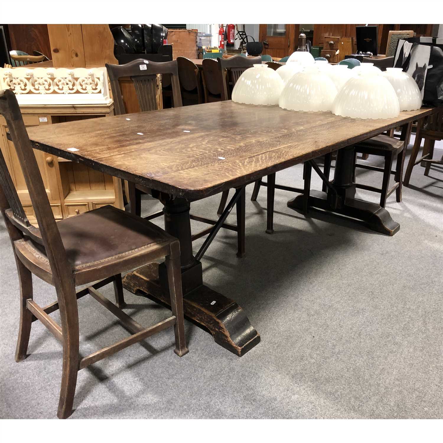 Lot 289 - Oak refectory table,