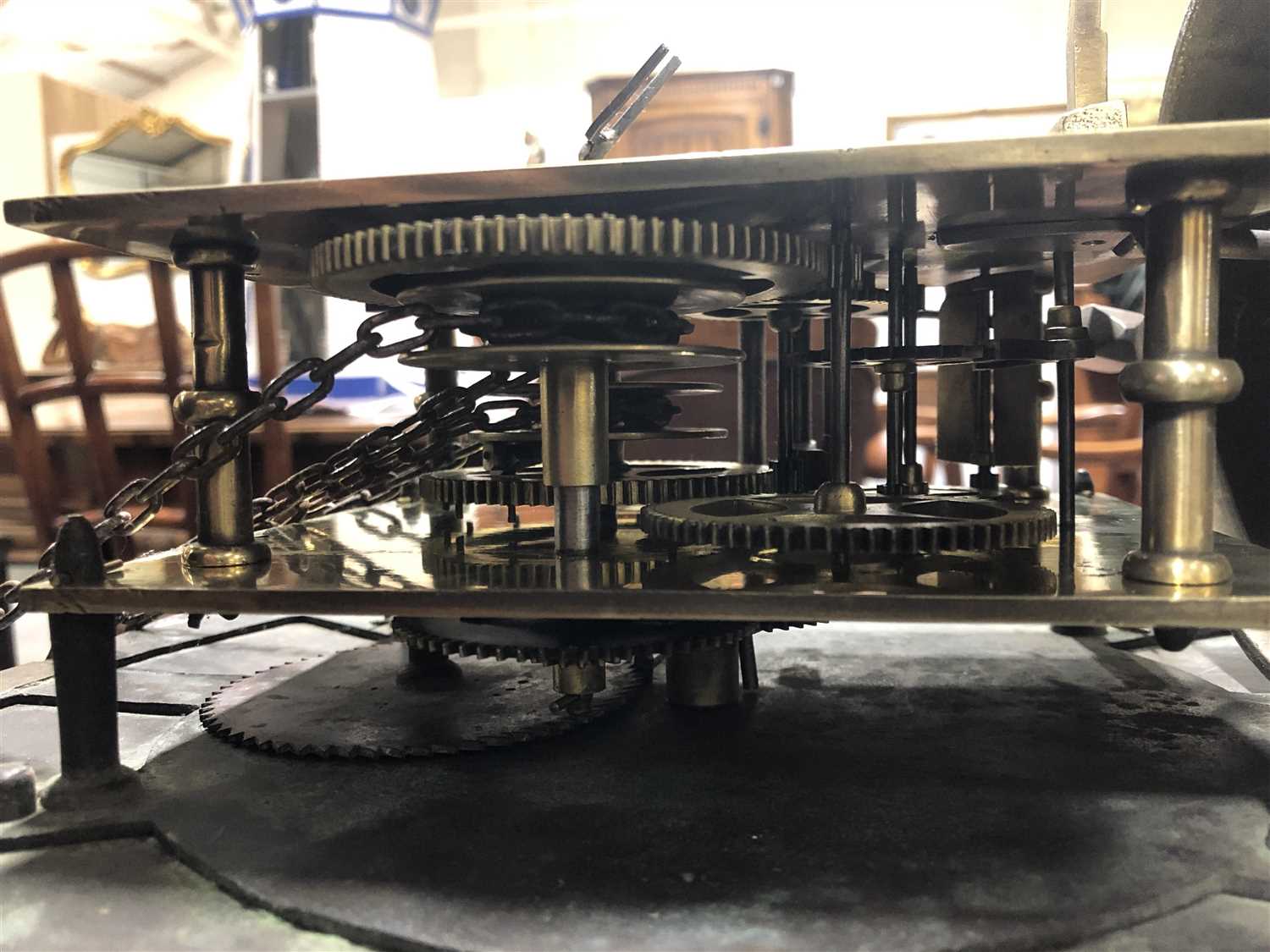 Lot 385 - Longcase clock movement,