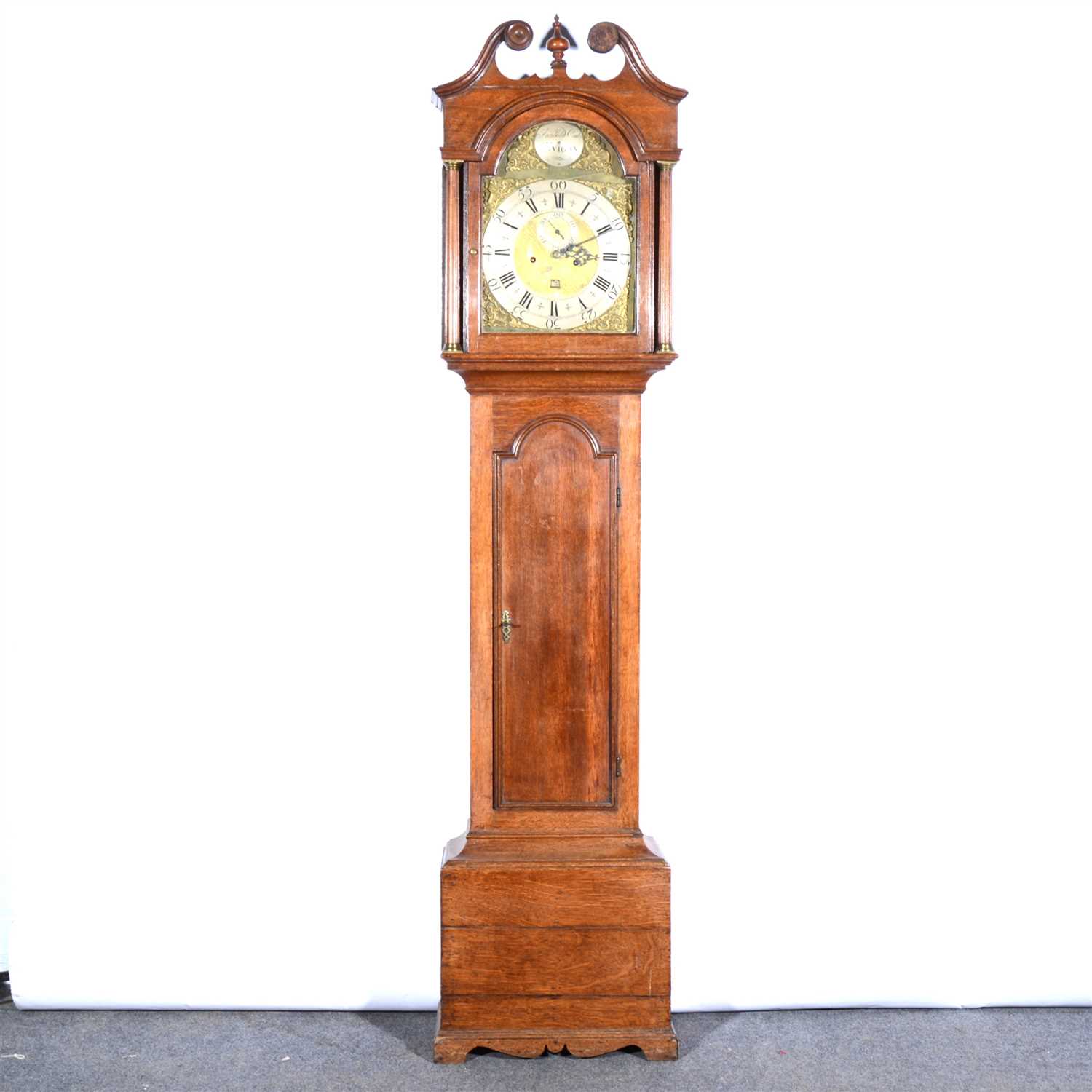 Lot 362 - An oak longcase clock, signed Archibald