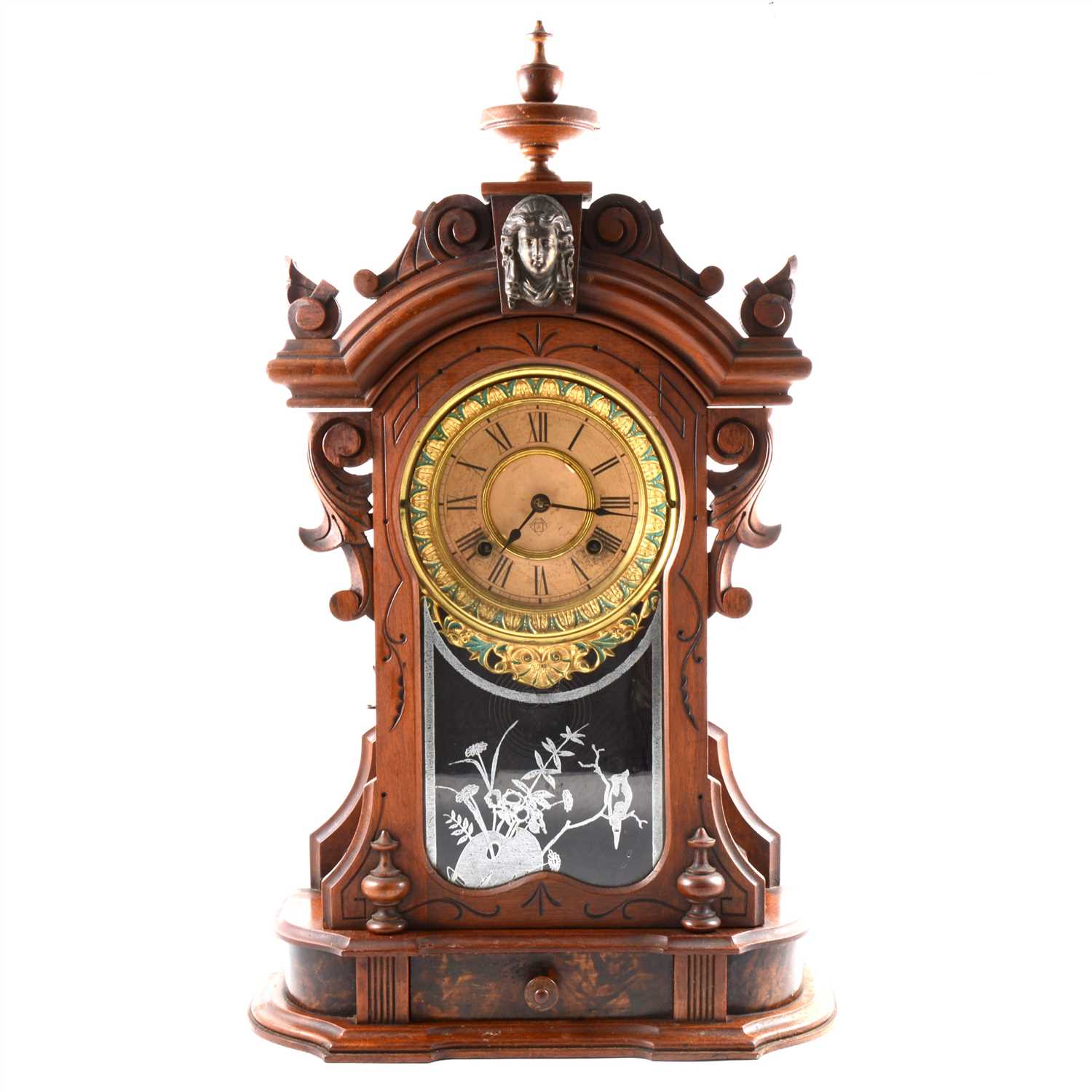 Lot 156 - An Ansonia shelf clock,