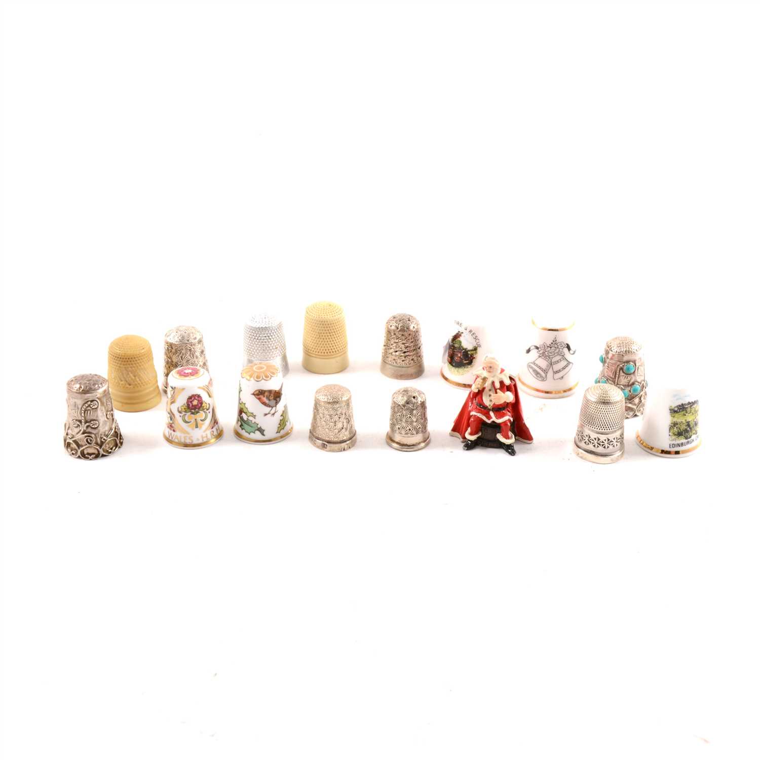 Lot 199 - A collection of thimbles - silver, metal,