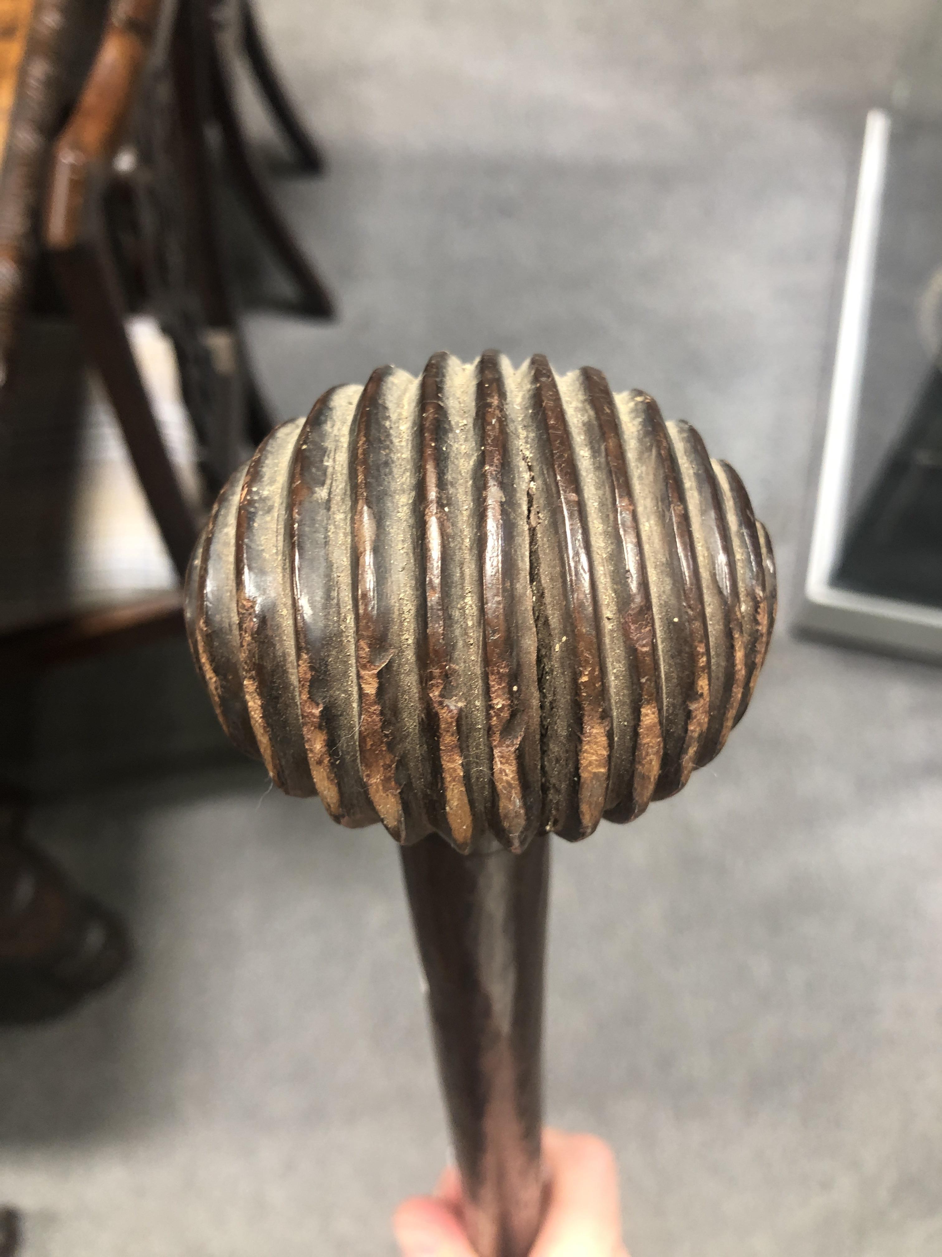 Lot 133 - An African carved wood staff