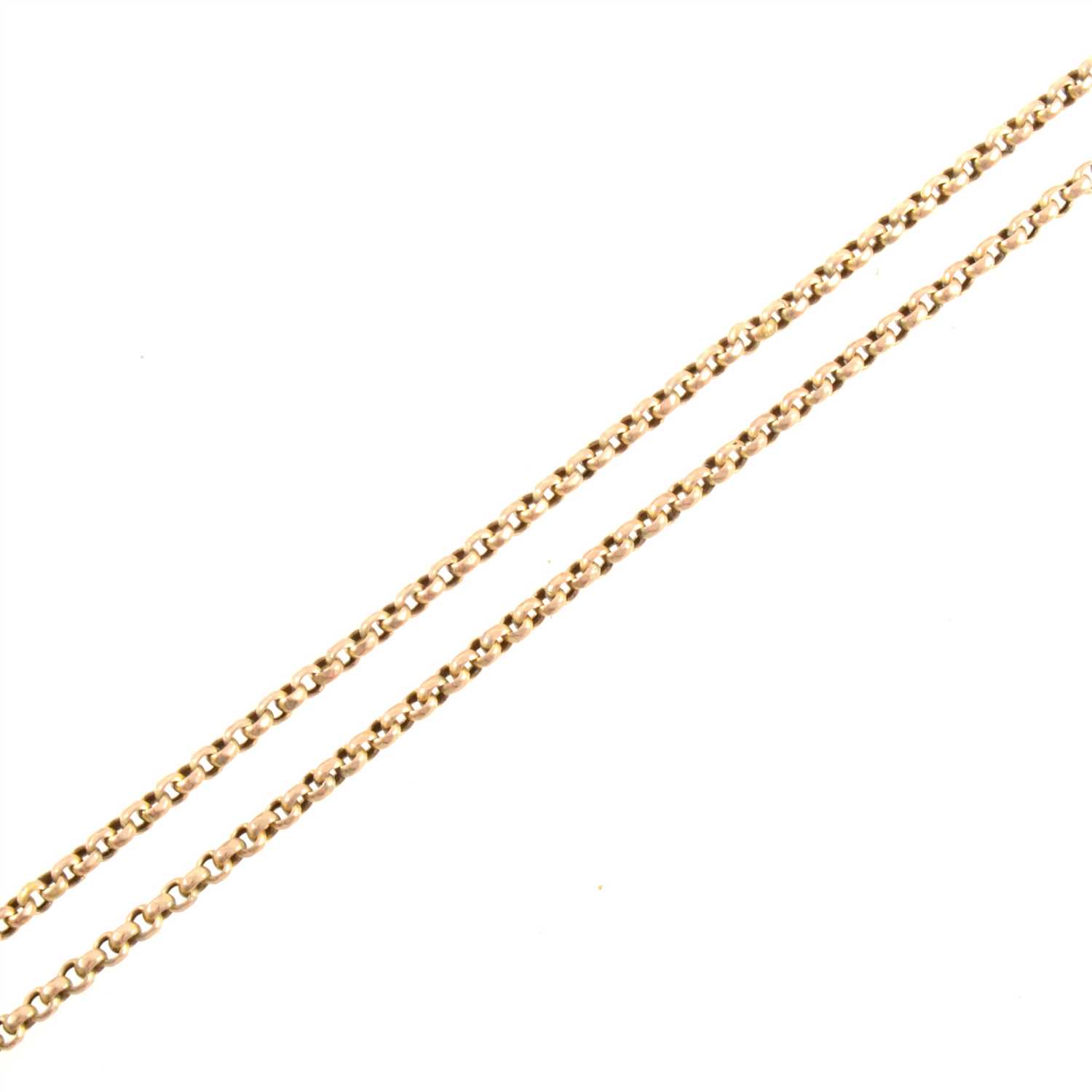 Lot 320 - A yellow metal guard chain.