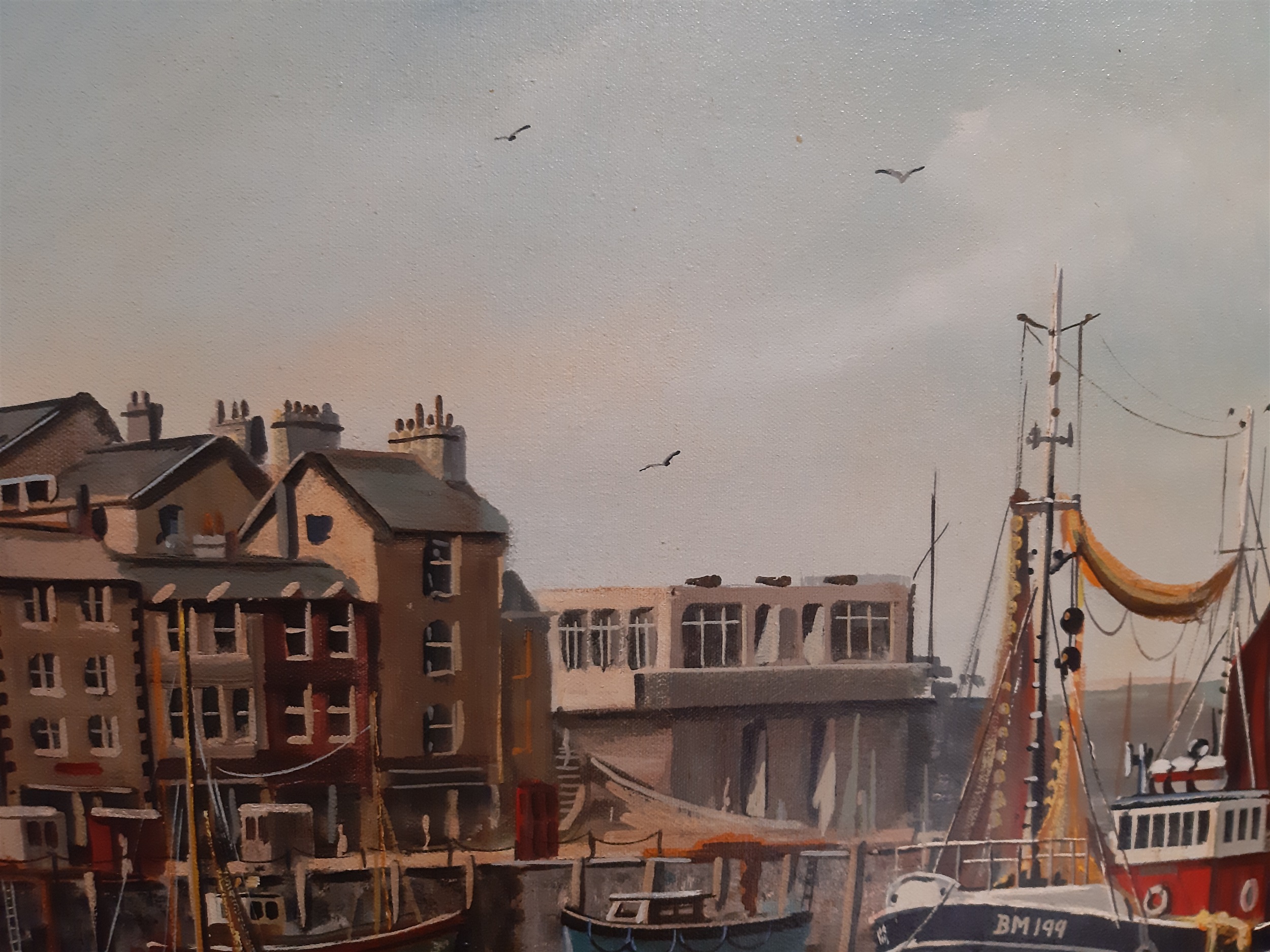 Lot 529 - William H. Stockman, Brixham Harbour, oil on