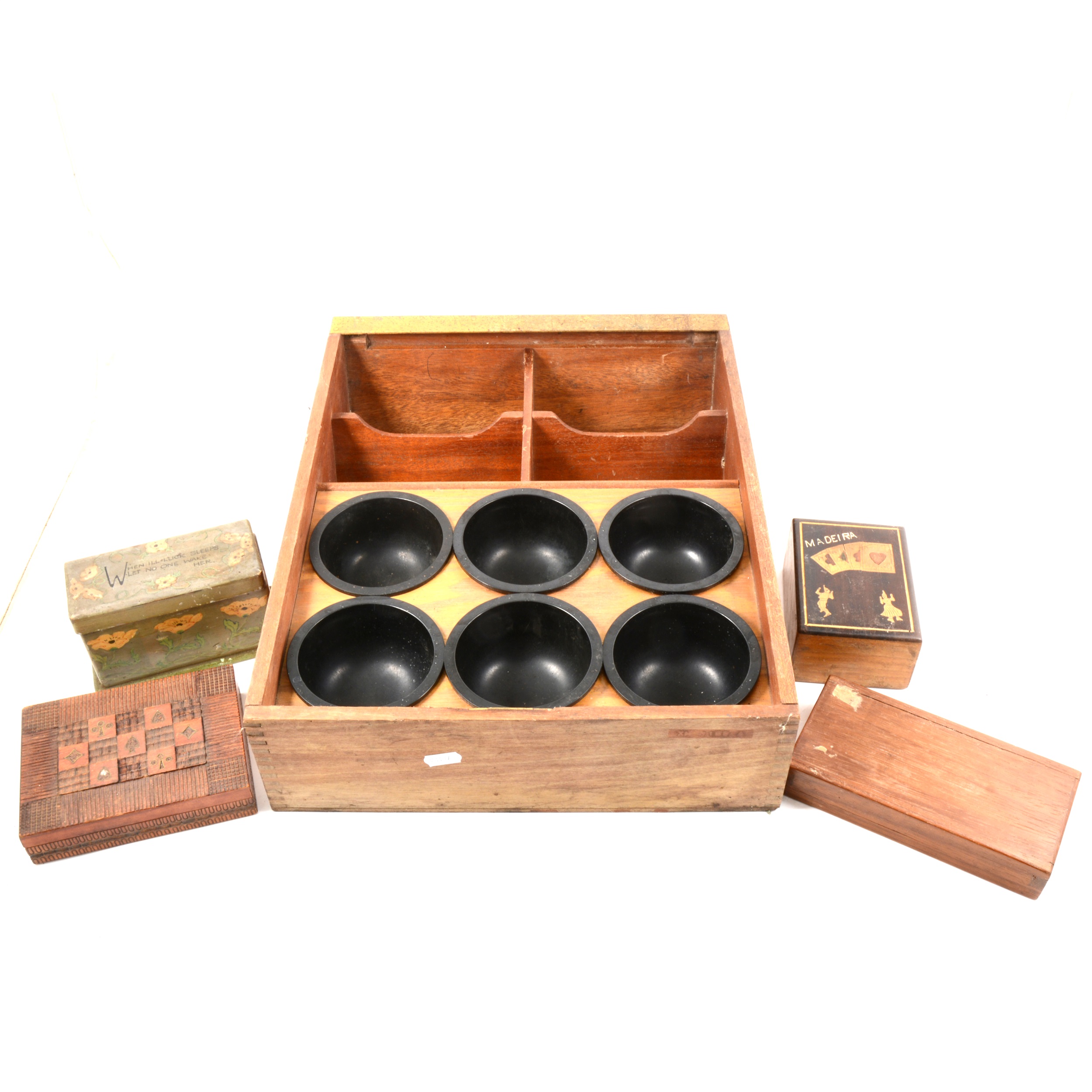 Lot 320 - A wooden till box width 46cm,