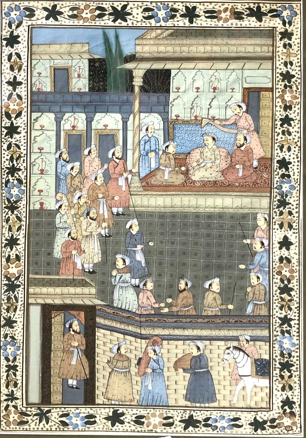 Lot 389 - Mogul style, a pair of palace scenes,