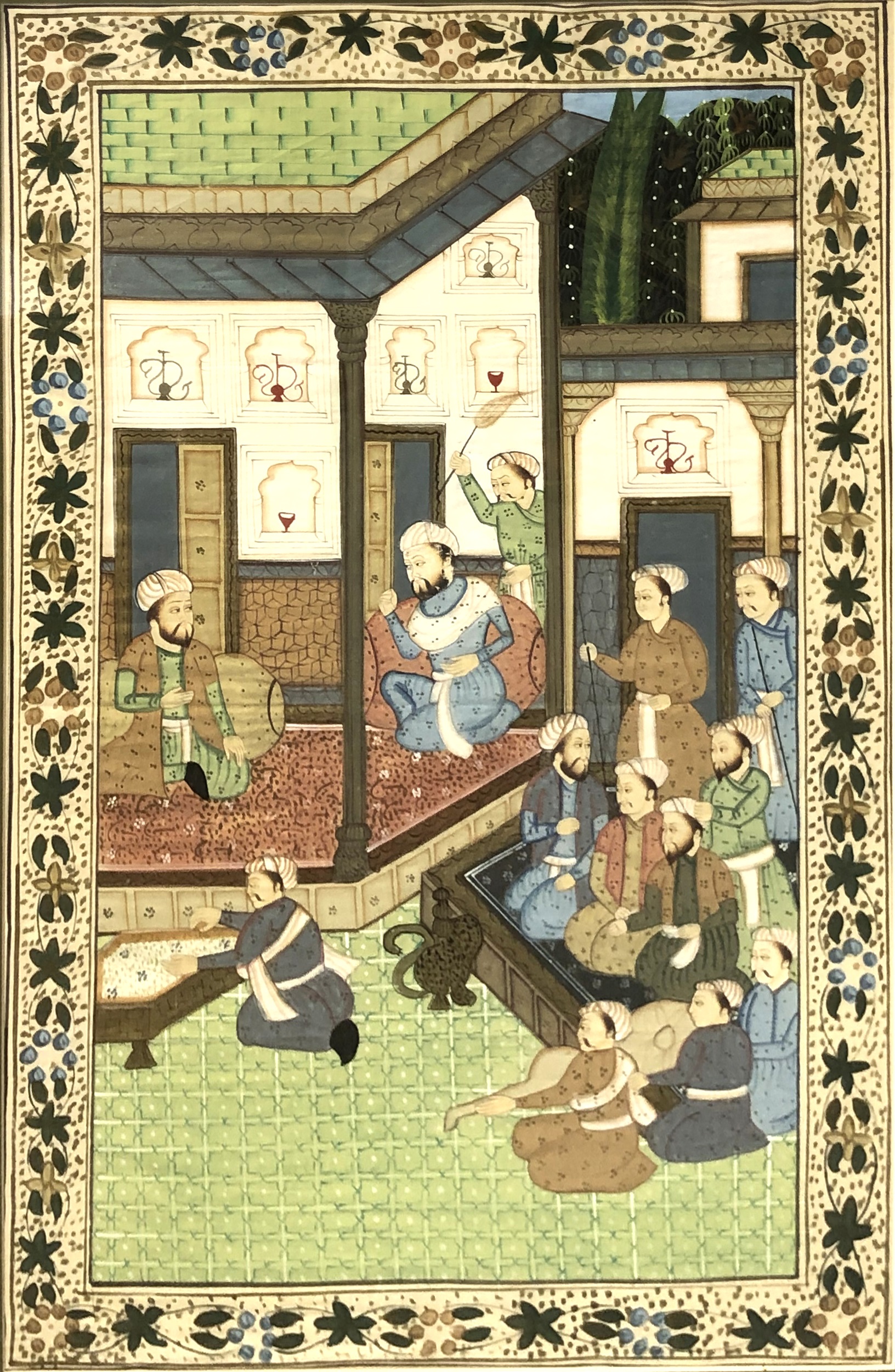 Lot 389 - Mogul style, a pair of palace scenes,