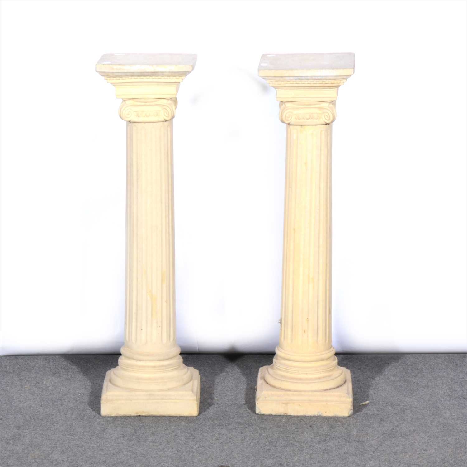 Lot 660 - Two reconstituted stone Ionic column
