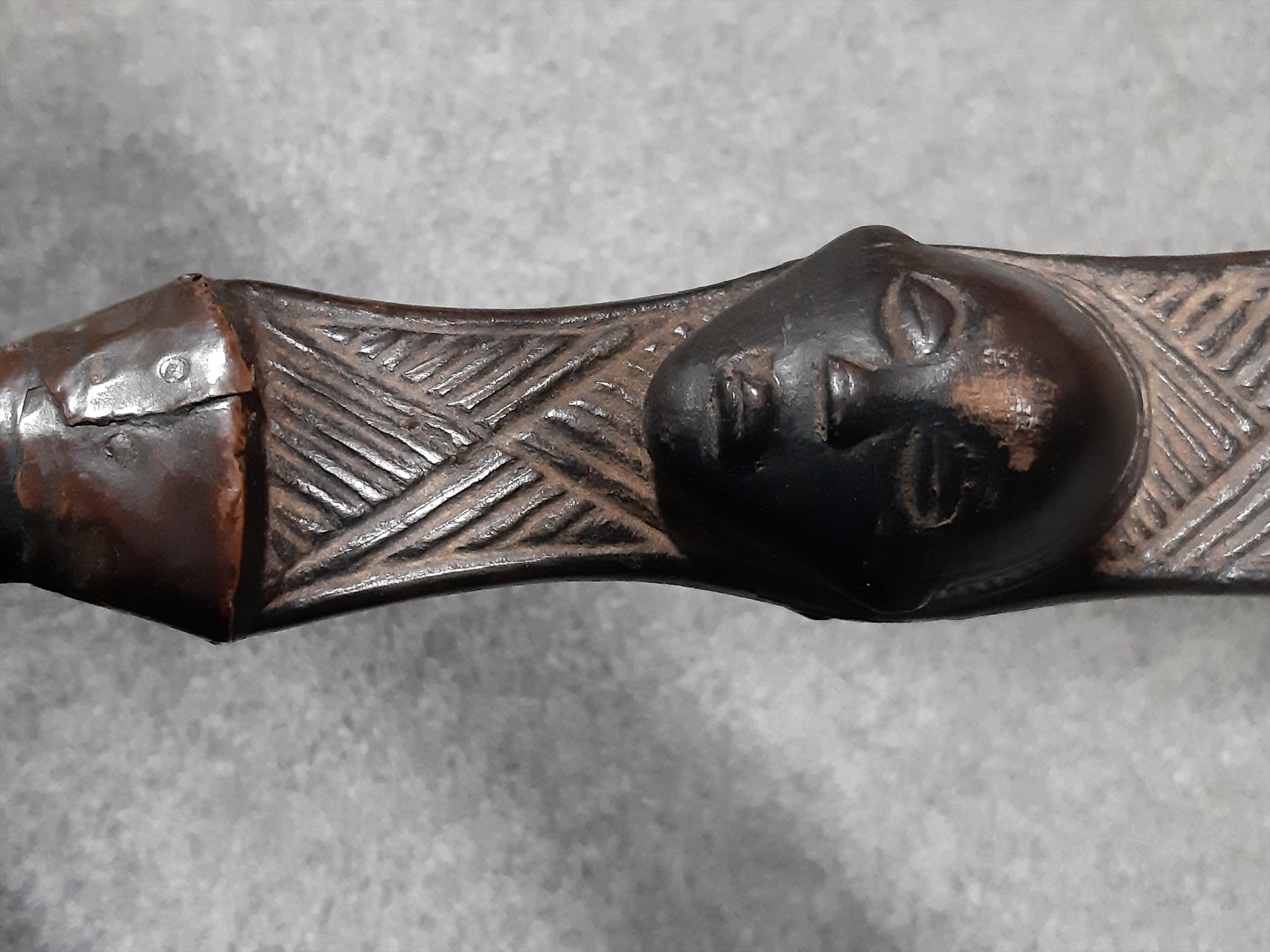 Lot 132 - African ceremonial tribal spear, copper