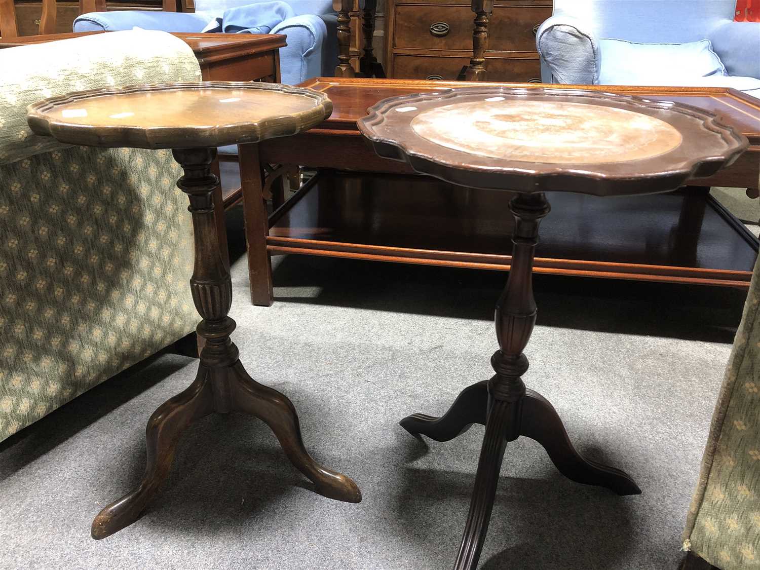 Lot 421 - A reproduction stained wood wine table,