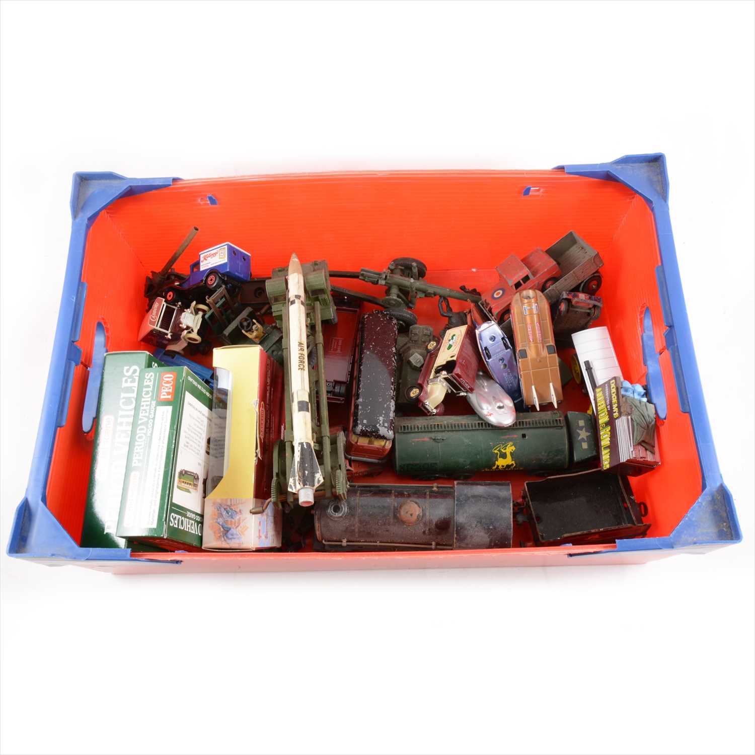 Lot 135 - One box od loose playworn die-cast models,