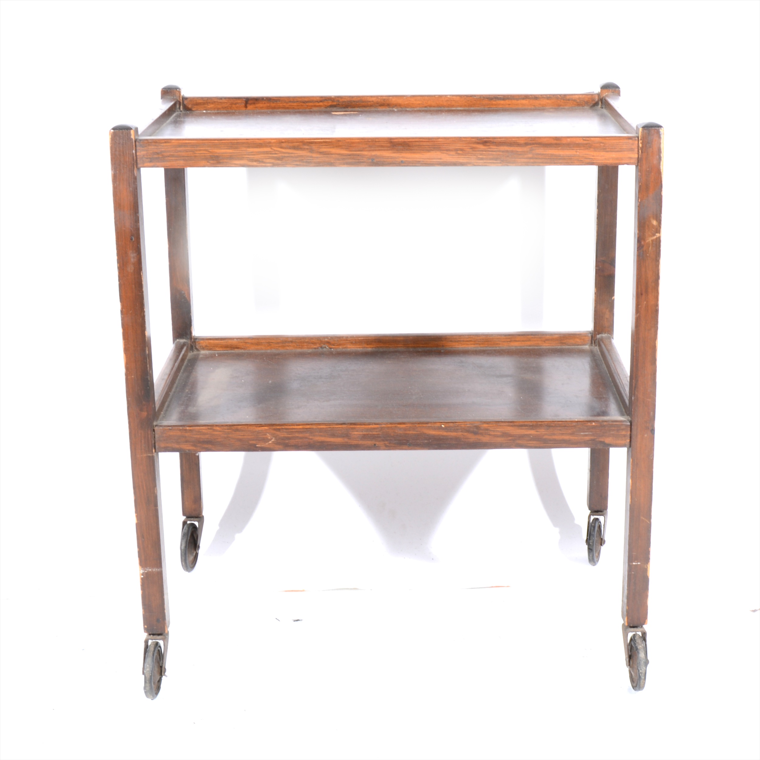 Lot 413 - Oak three-tier dinner trolley, and another
