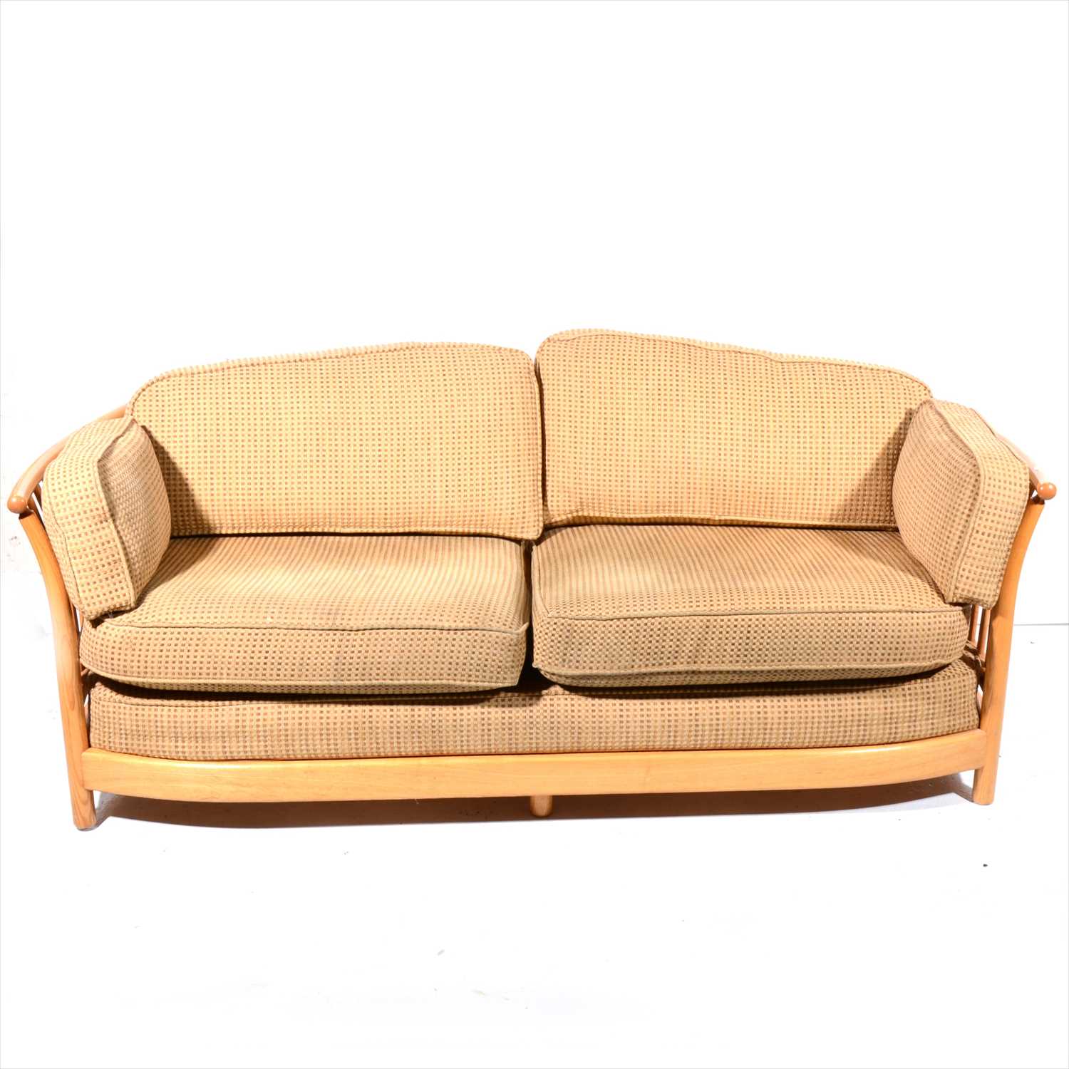 Lot 340 - An Ercol pale ash sofa