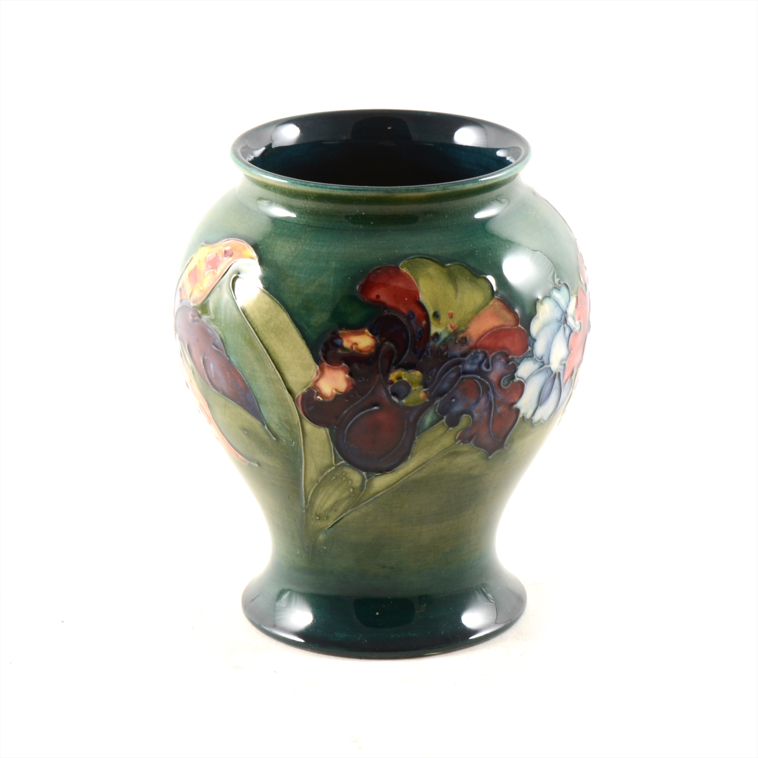 Lot 50 - An 'Orchid' pattern vase by Moorcroft, circa