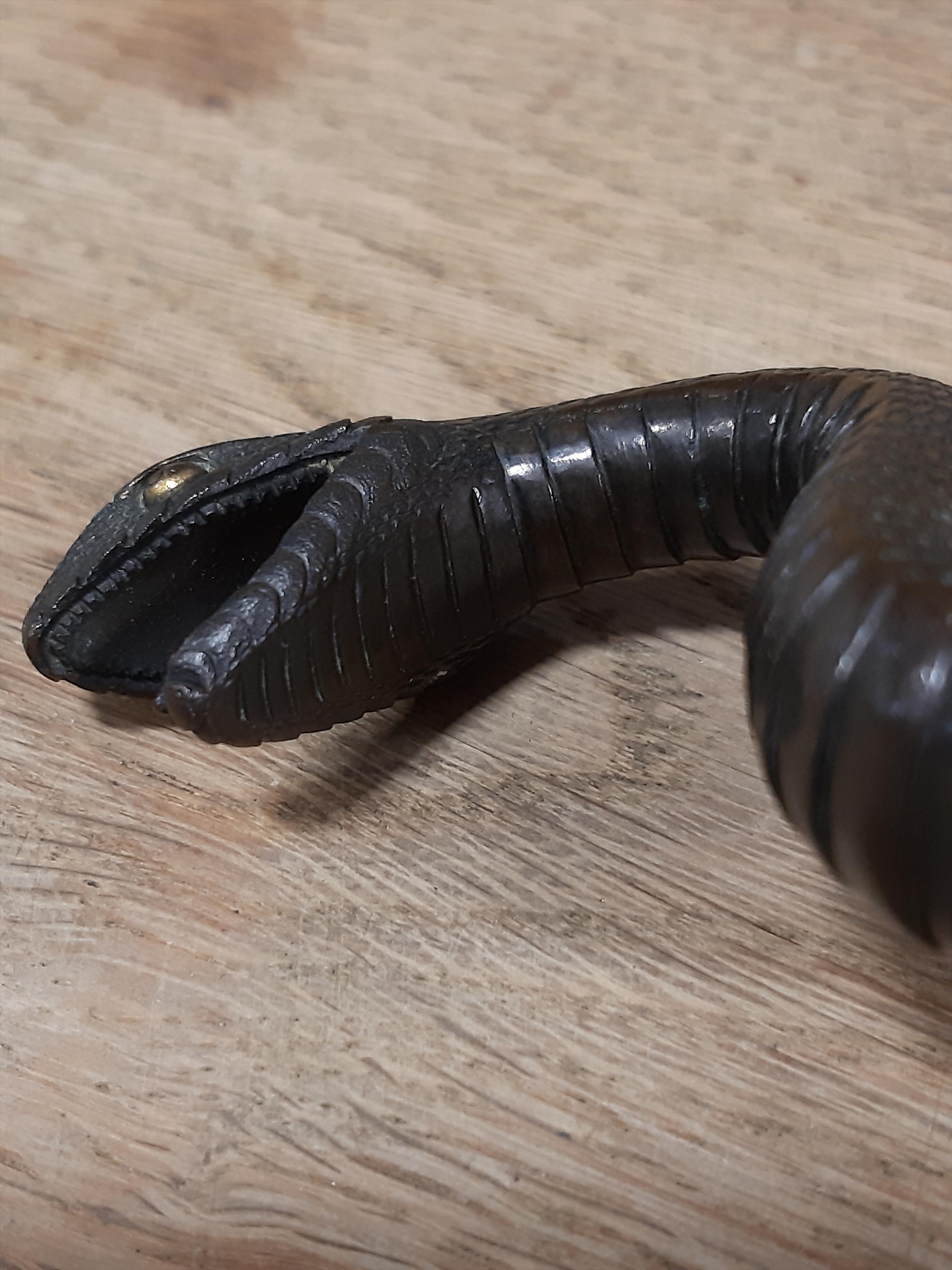 Lot 237 - A Japanese bronze model of a snake, probably