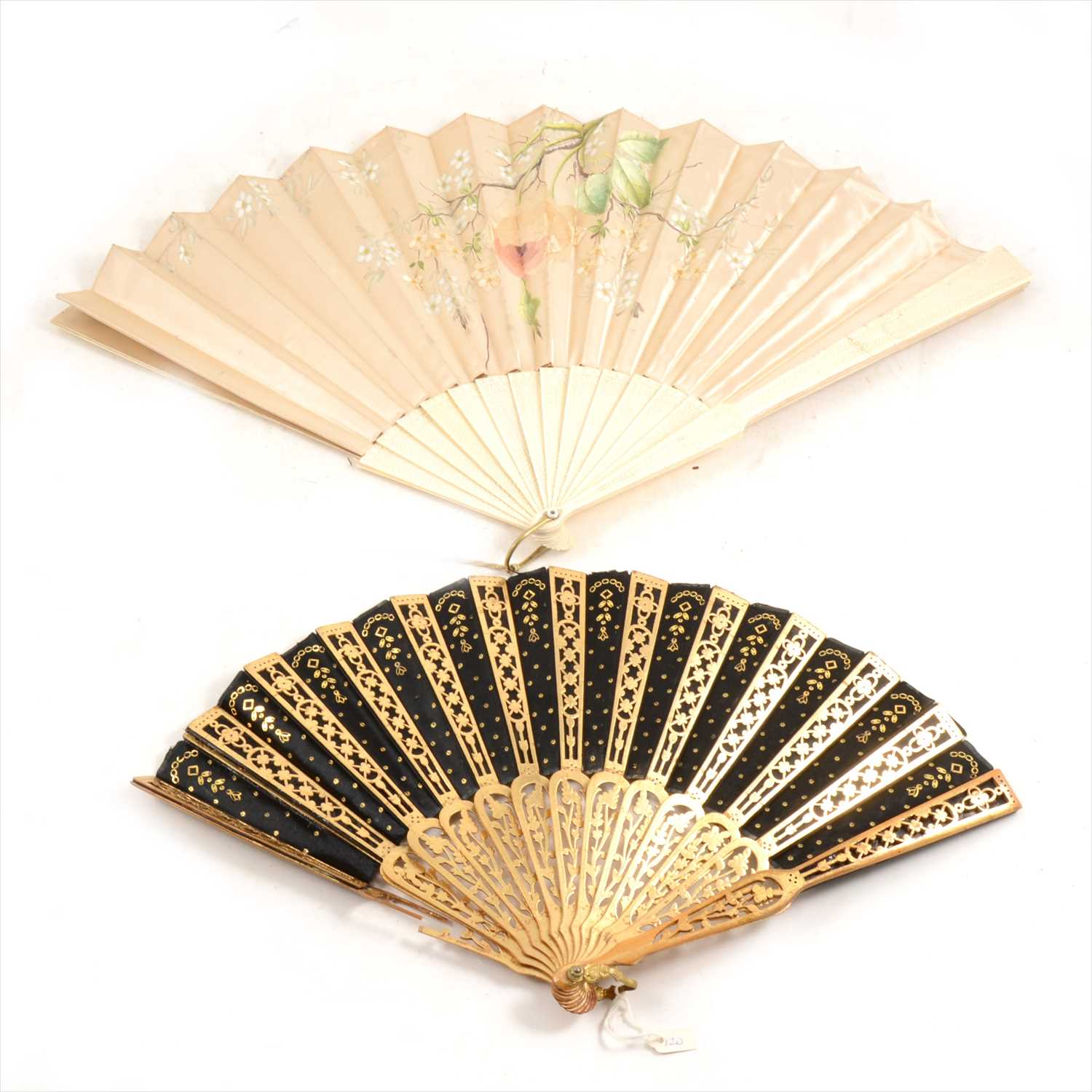 Lot 242 - Three folding fans in boxes from J