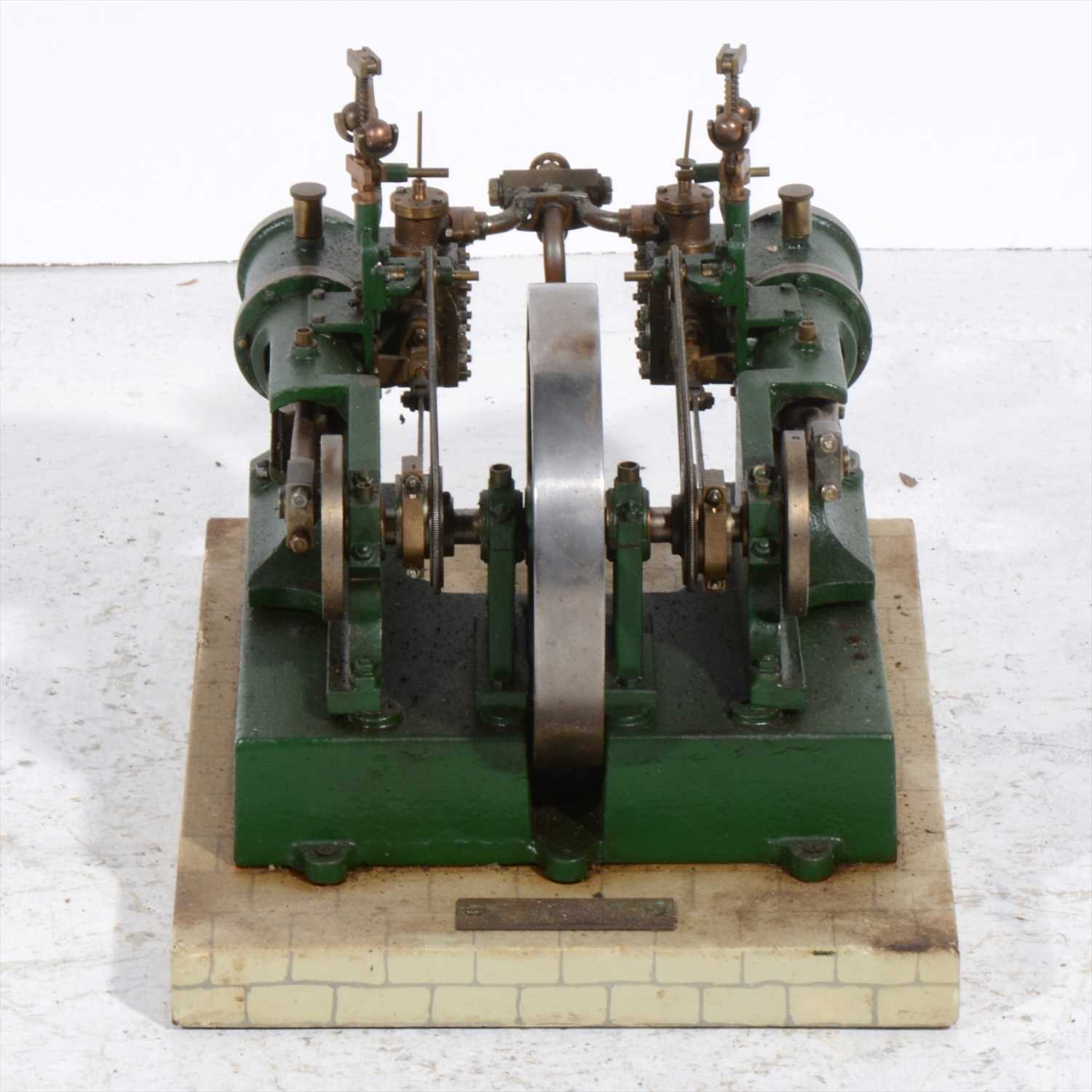 Lot 8 - A well-built twin-cylinder mill engine; live