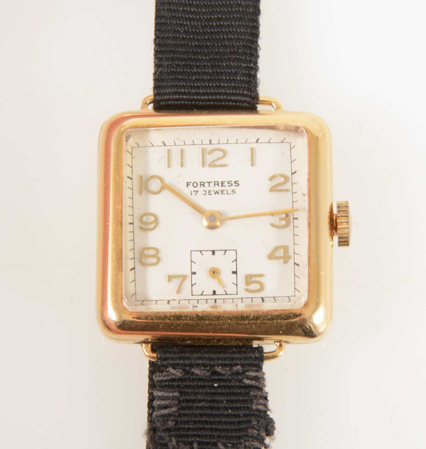 Lot 1391 - Fortress - a lady's yellow metal wrist