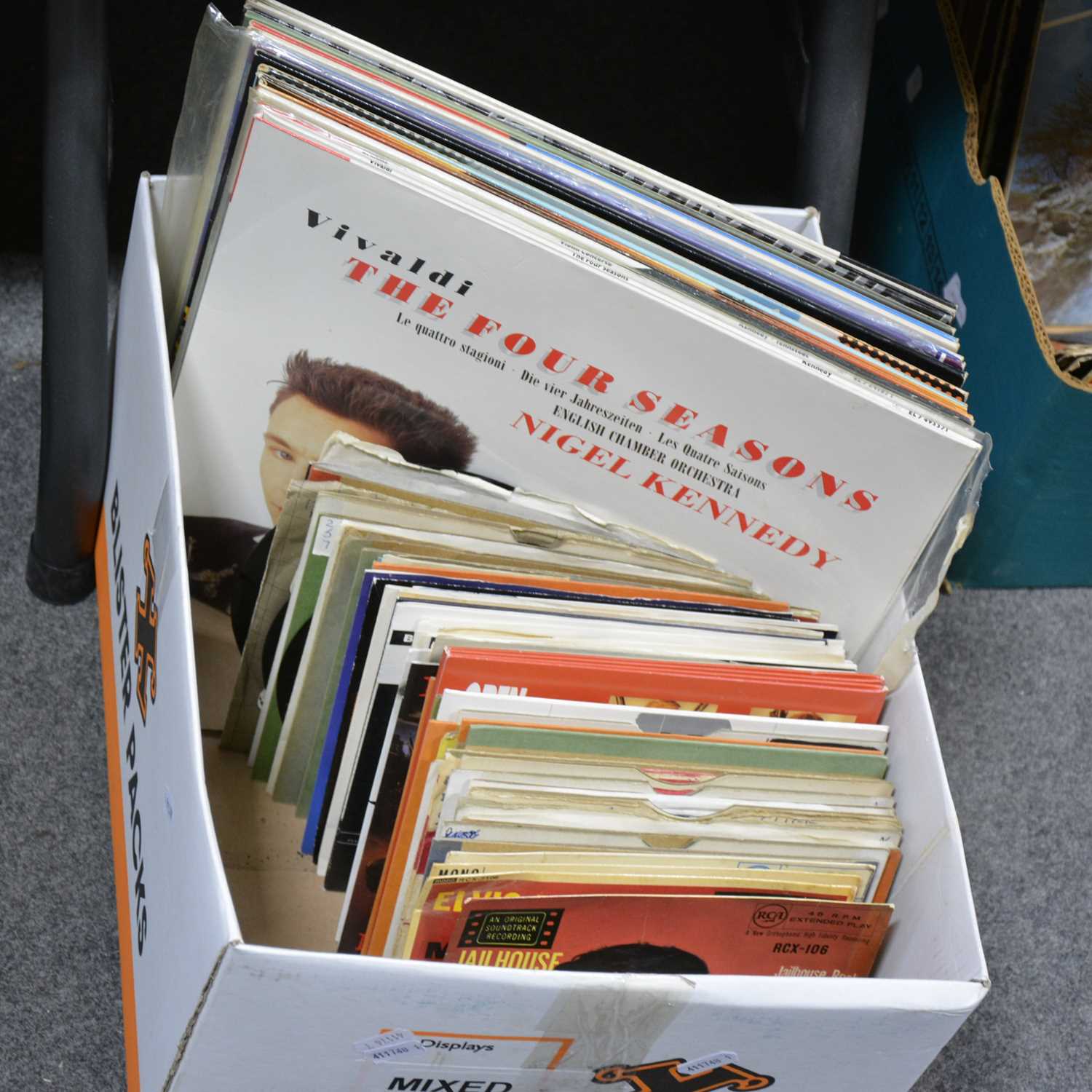 Lot 42 - Vinyl LP and 7" single records; aprox 86