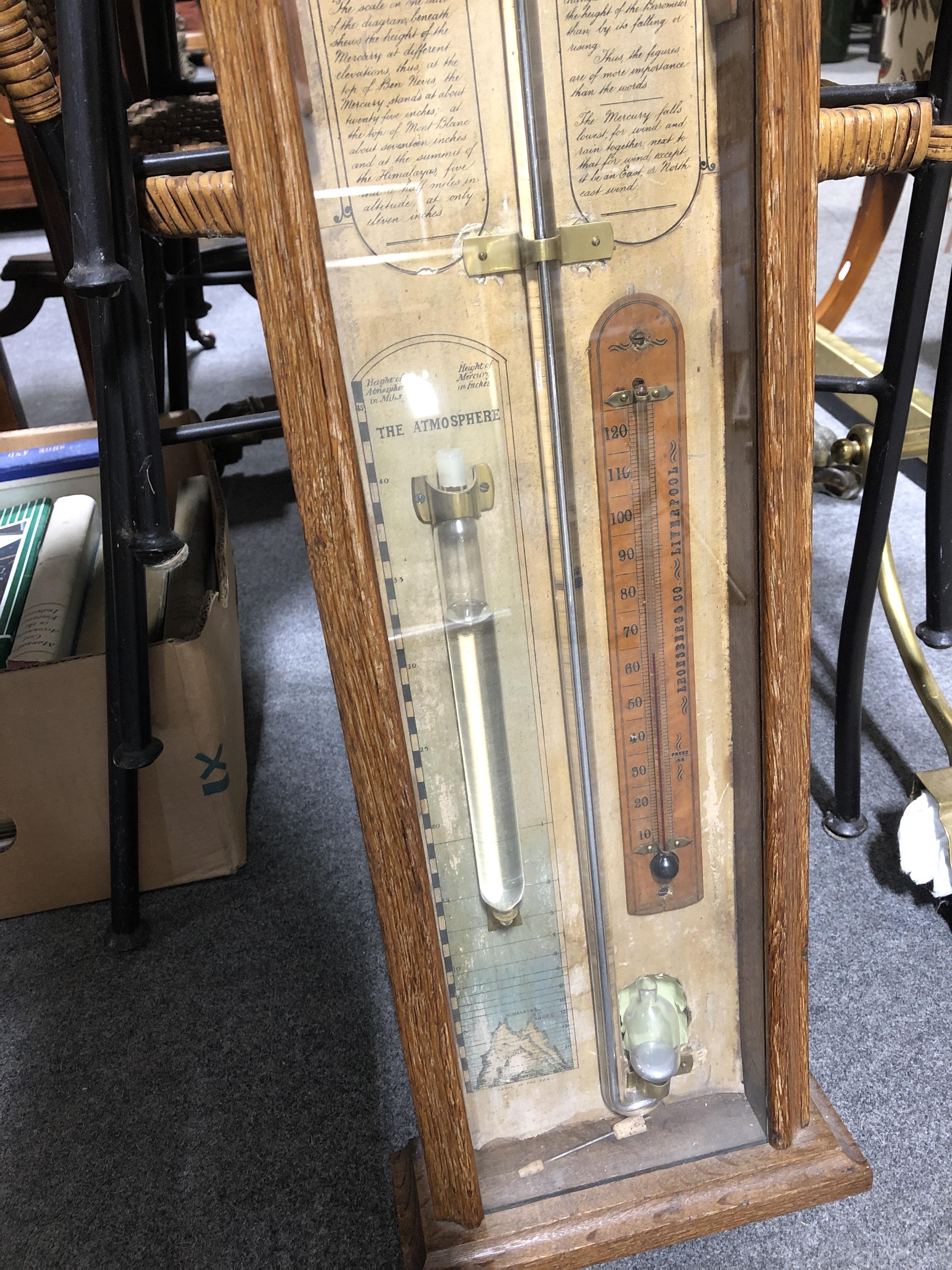 Lot 522 - An oak cased Admiral Fitzroy barometer,