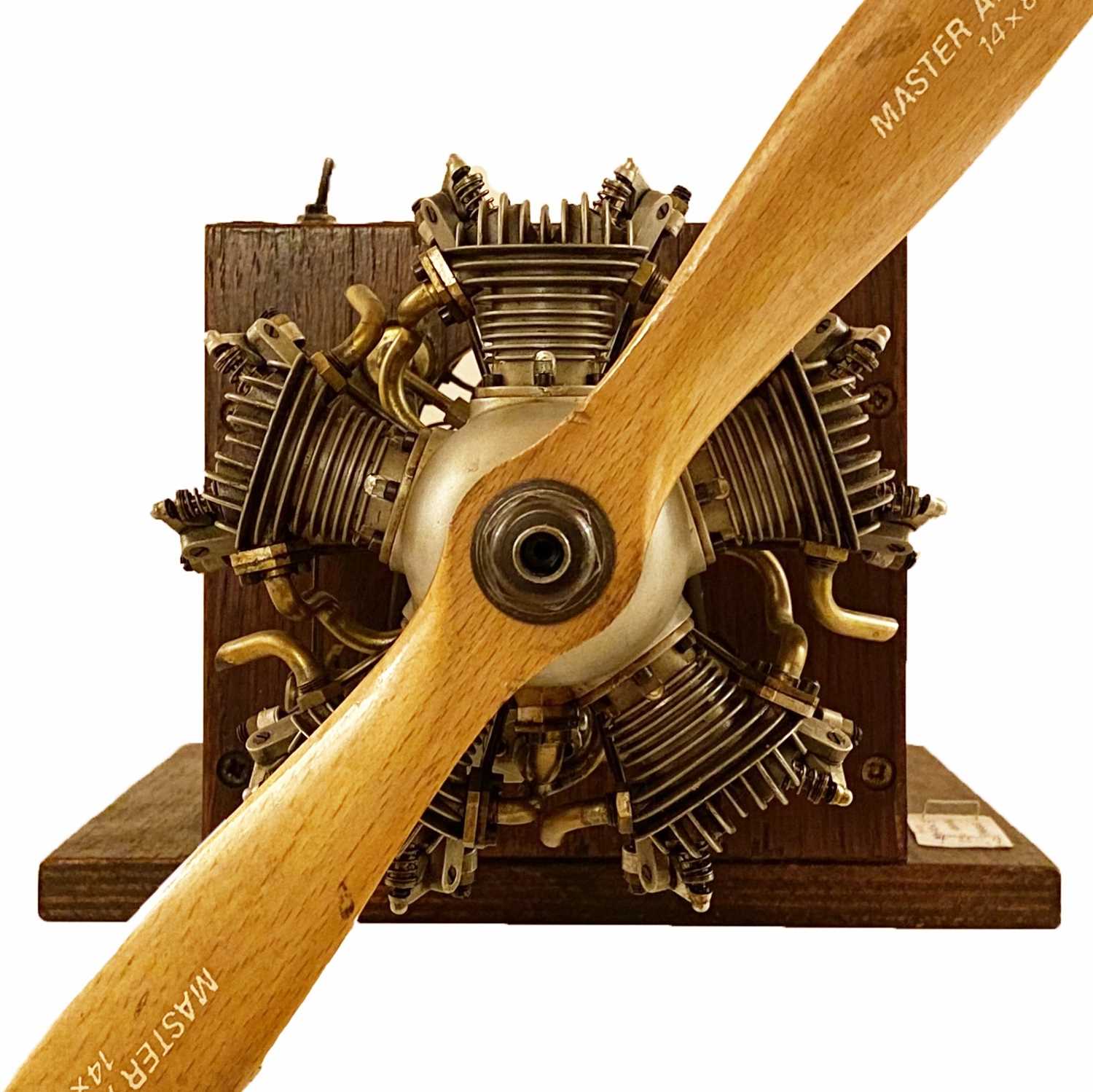 Lot 81 - MORTON M5 5 CYLINDER RADIAL mounted on wooden