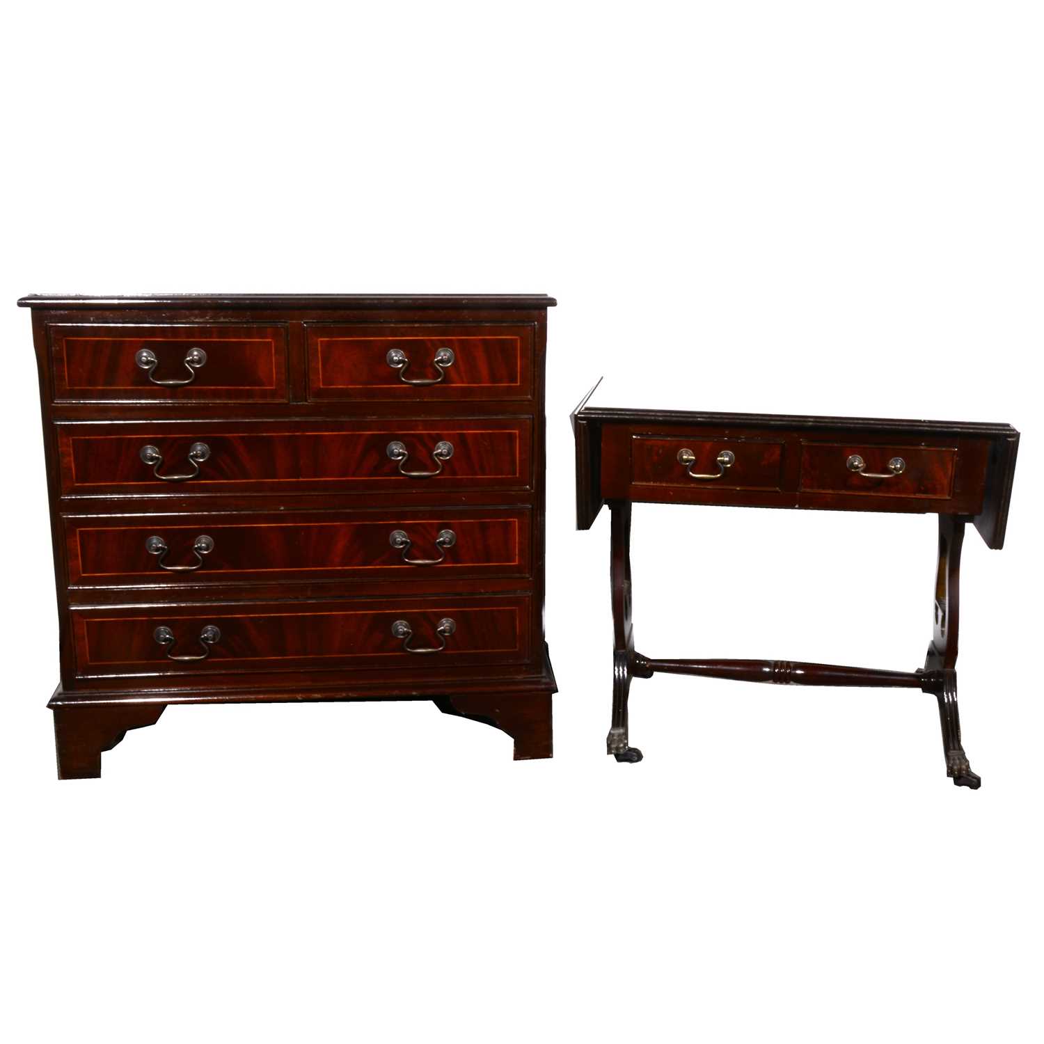 Lot 530 - A reproduction mahogany finish chest of
