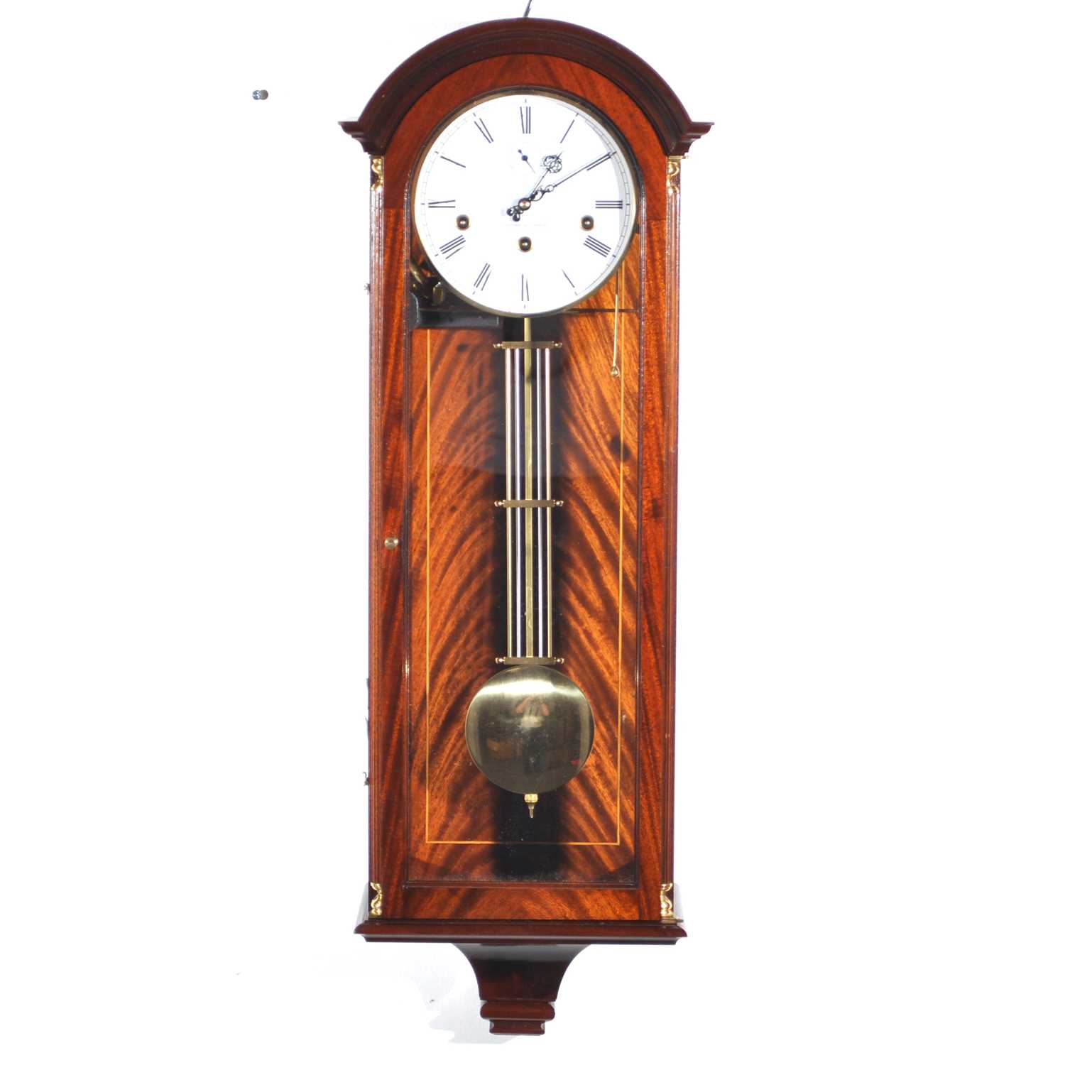 Lot 655 - A modern mahogany cased regulator wall clock,