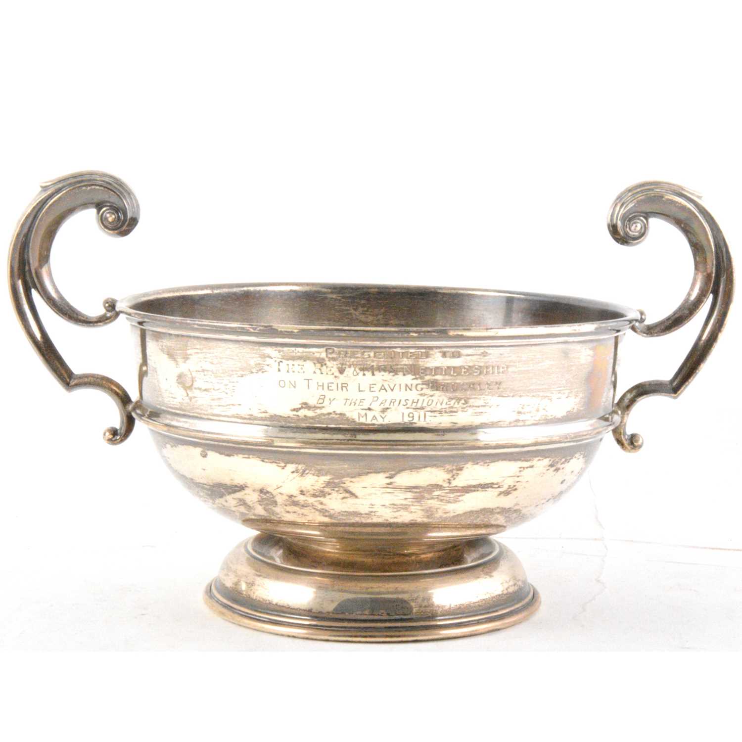 Lot 301 - An Edwardian presentation silver rose bowl,