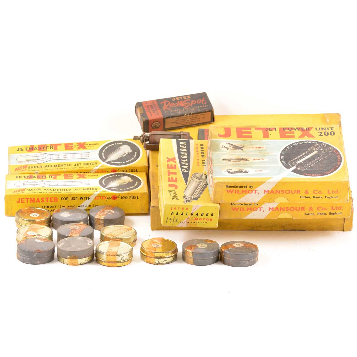 Lot 199 - 2 x JETEX PANLOADER motors, JETEX 200 spares