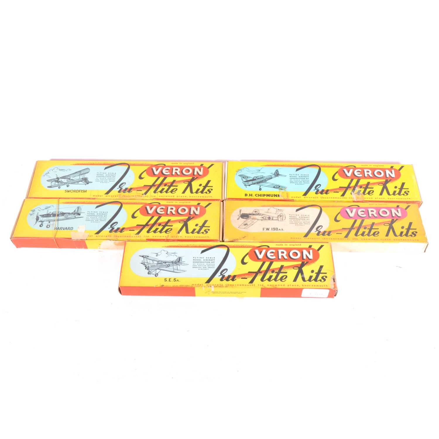 Lot 218 - 5 x VERON TRU-FLITE rubber kits, SWORDFISH,