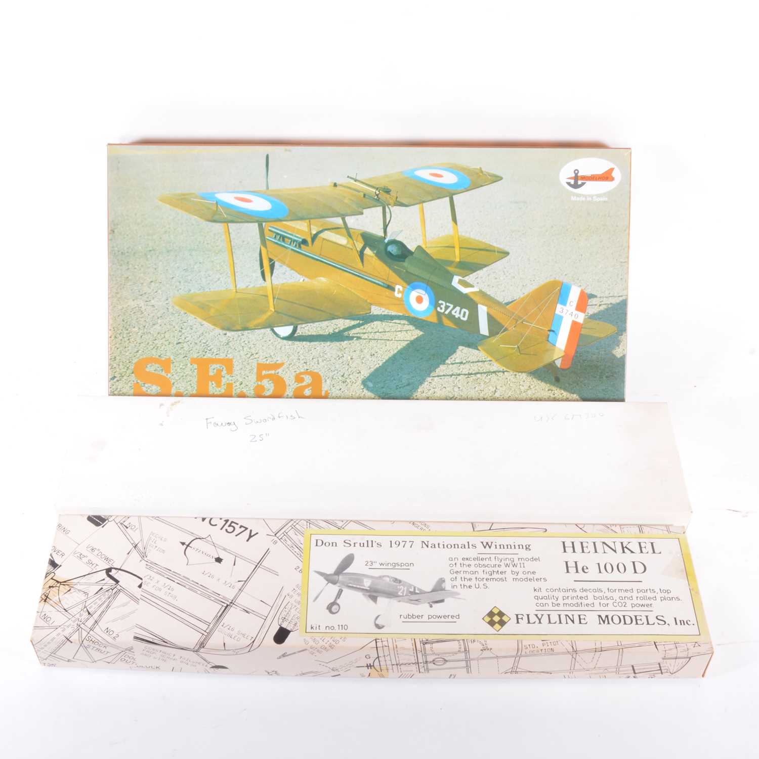 Lot 281 - 3 x Scale kits, SE5A, HE100D, and FAIREY