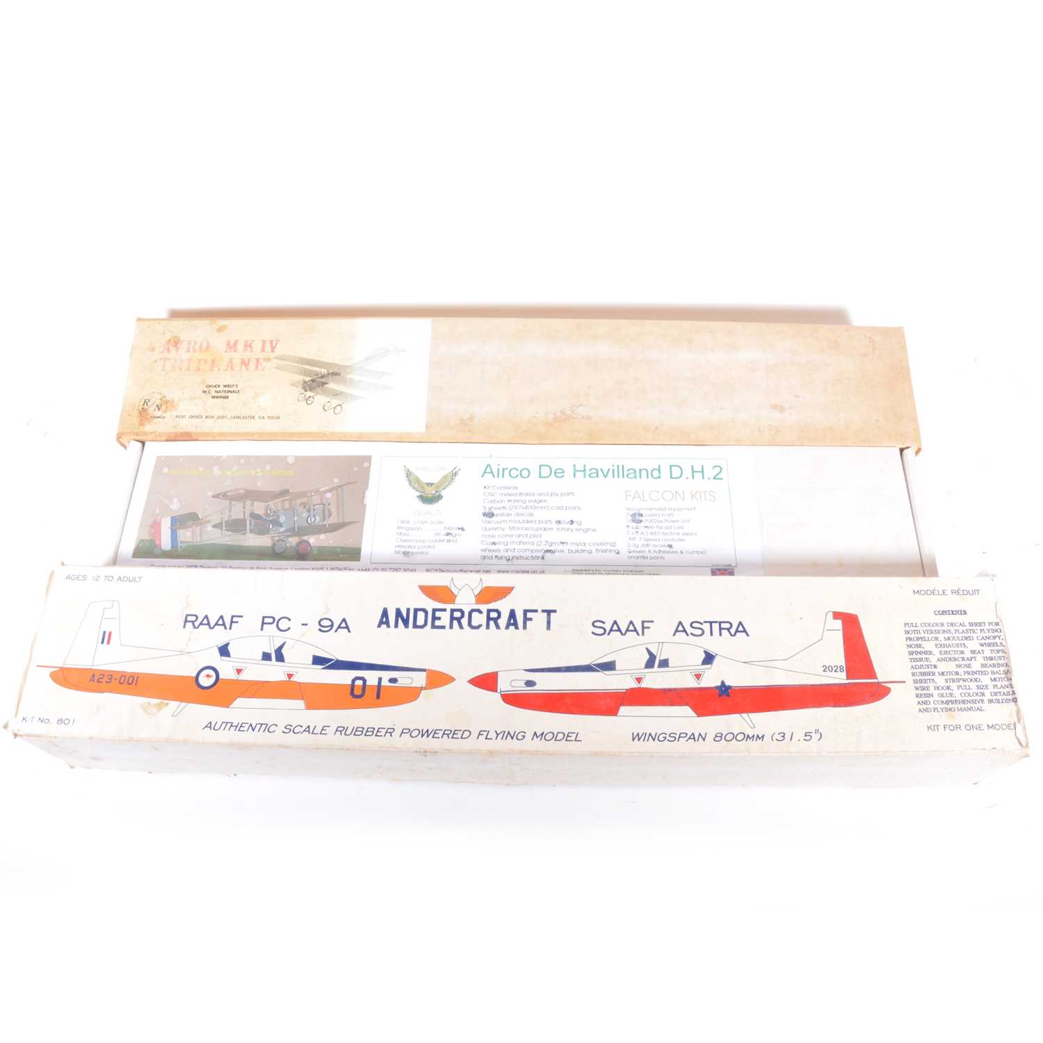 Lot 292 - 3 x Scale kits AVRO TRIPLANE, DH2, RAAF