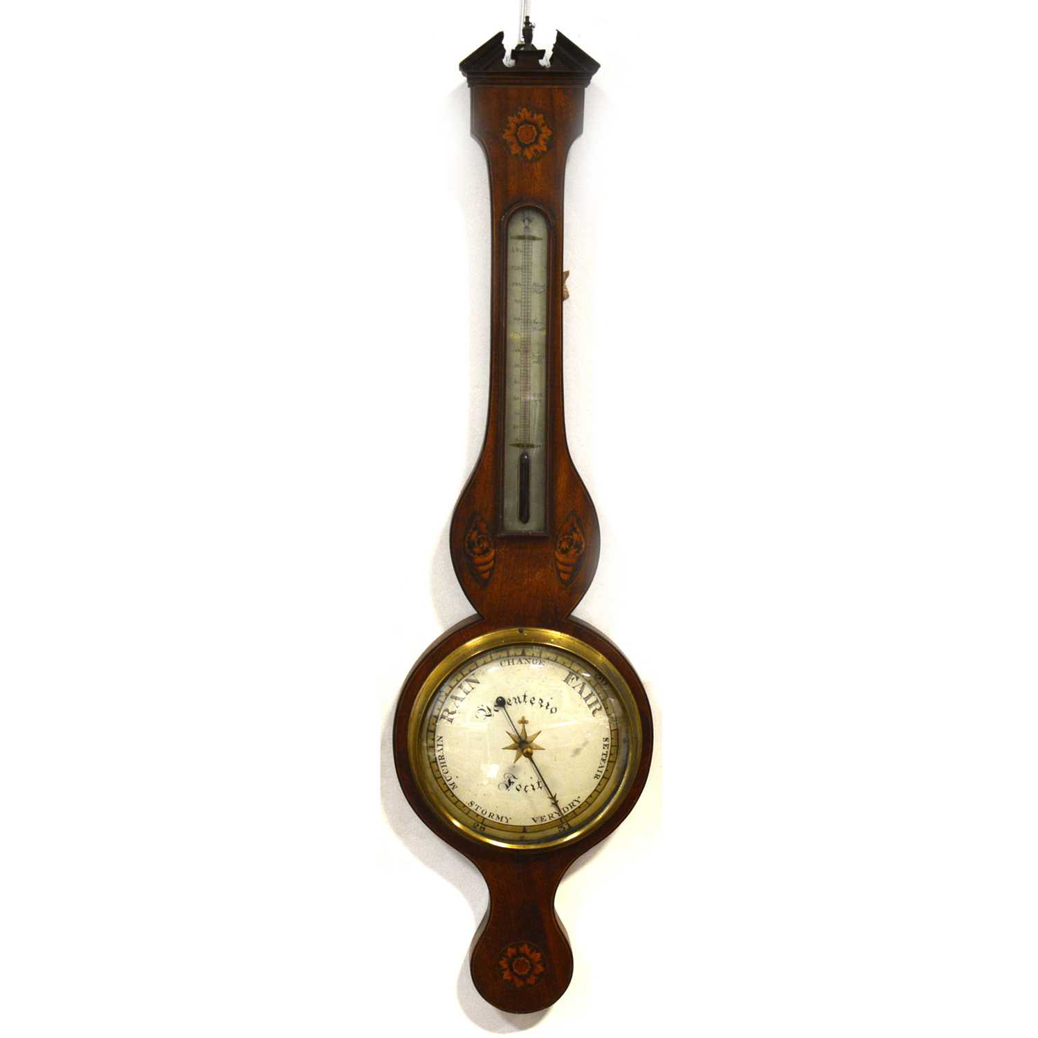Lot 534 - Victorian mahogany barometer
