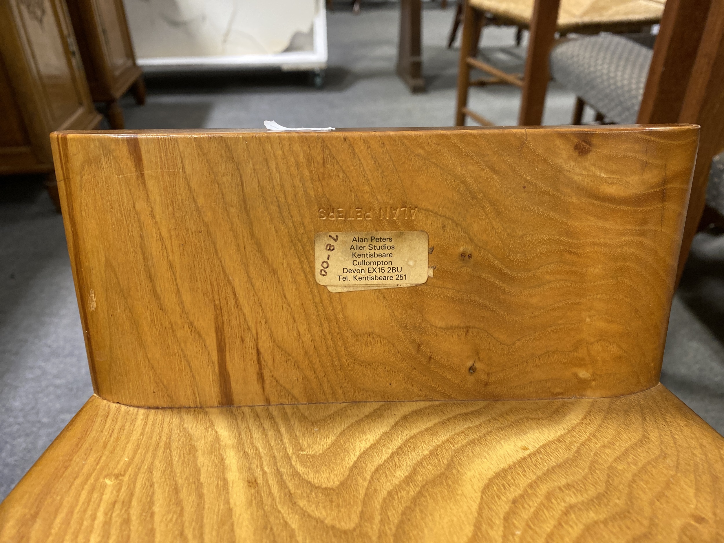 Lot 400 - Alan Peters, elm contemporary craft stool,