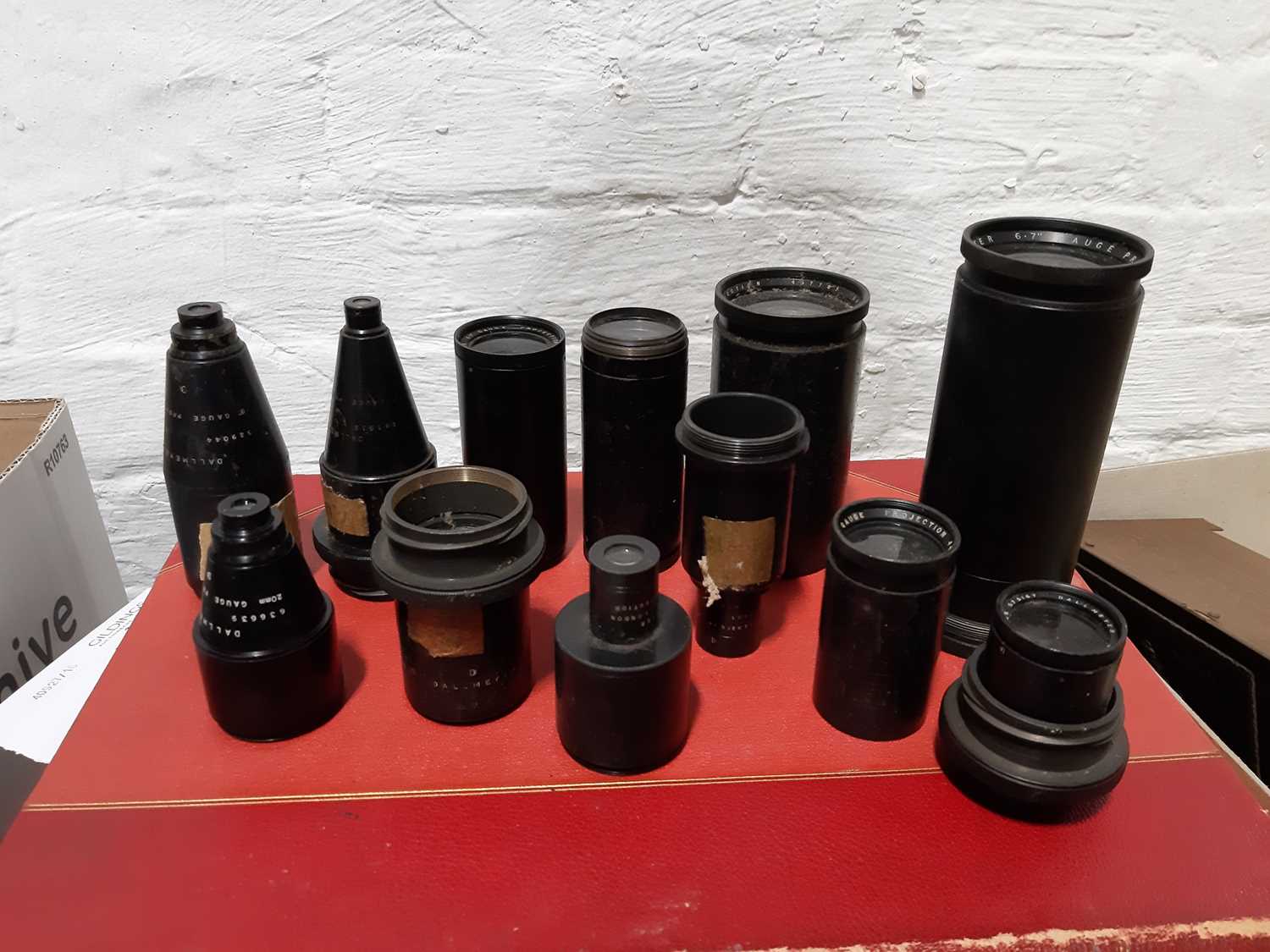 Lot 250 - Camera and projector lenses, two boxes of