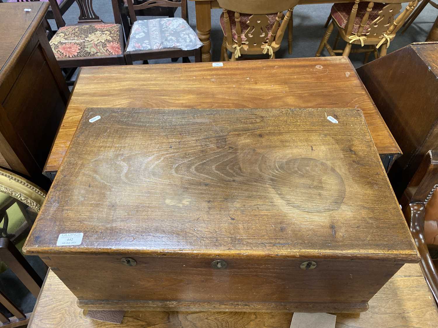 Lot 442 - Oak deed box,