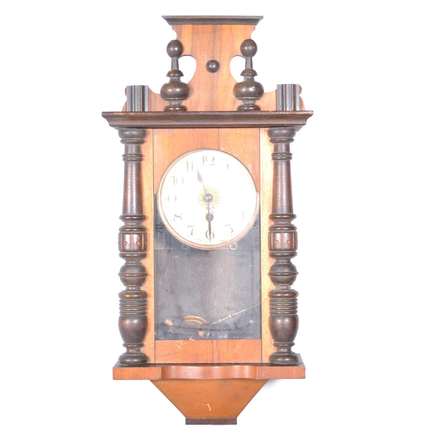 Lot 203 - Walnut cased Vienna wall clock, and another