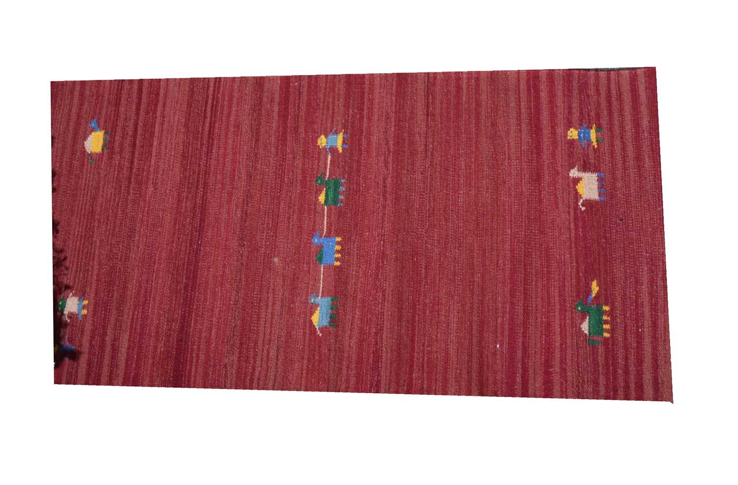 Lot 546 - Three flat weave Gabbeh rugs