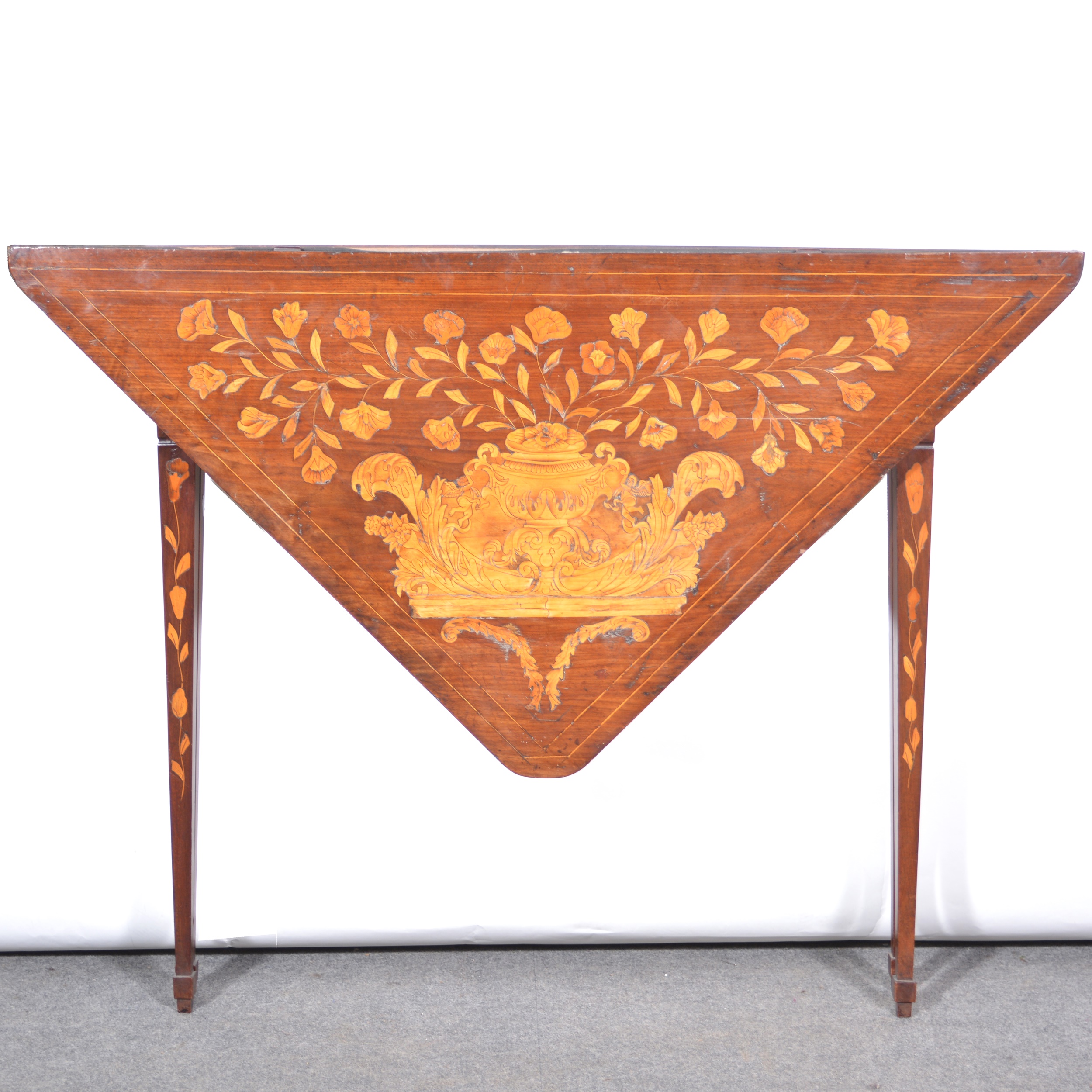 Lot 432 - Dutch walnut and marquetry card table,