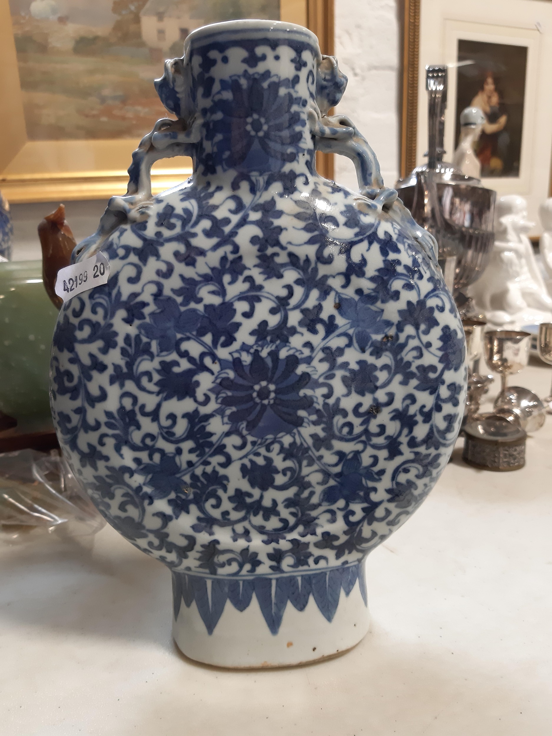 Lot 13 - Pair of Chinese moon flasks, Qianlong style.