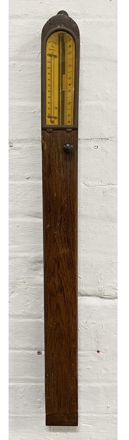 Lot 355 - Oak stick barometer,
