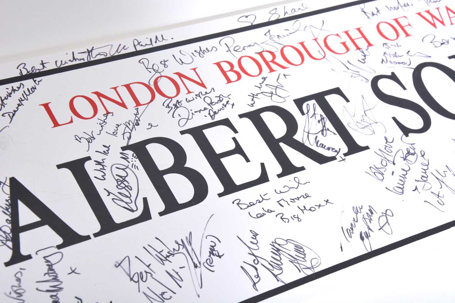 Lot 9 - EastEnders signed Albert Square E20 wooden
