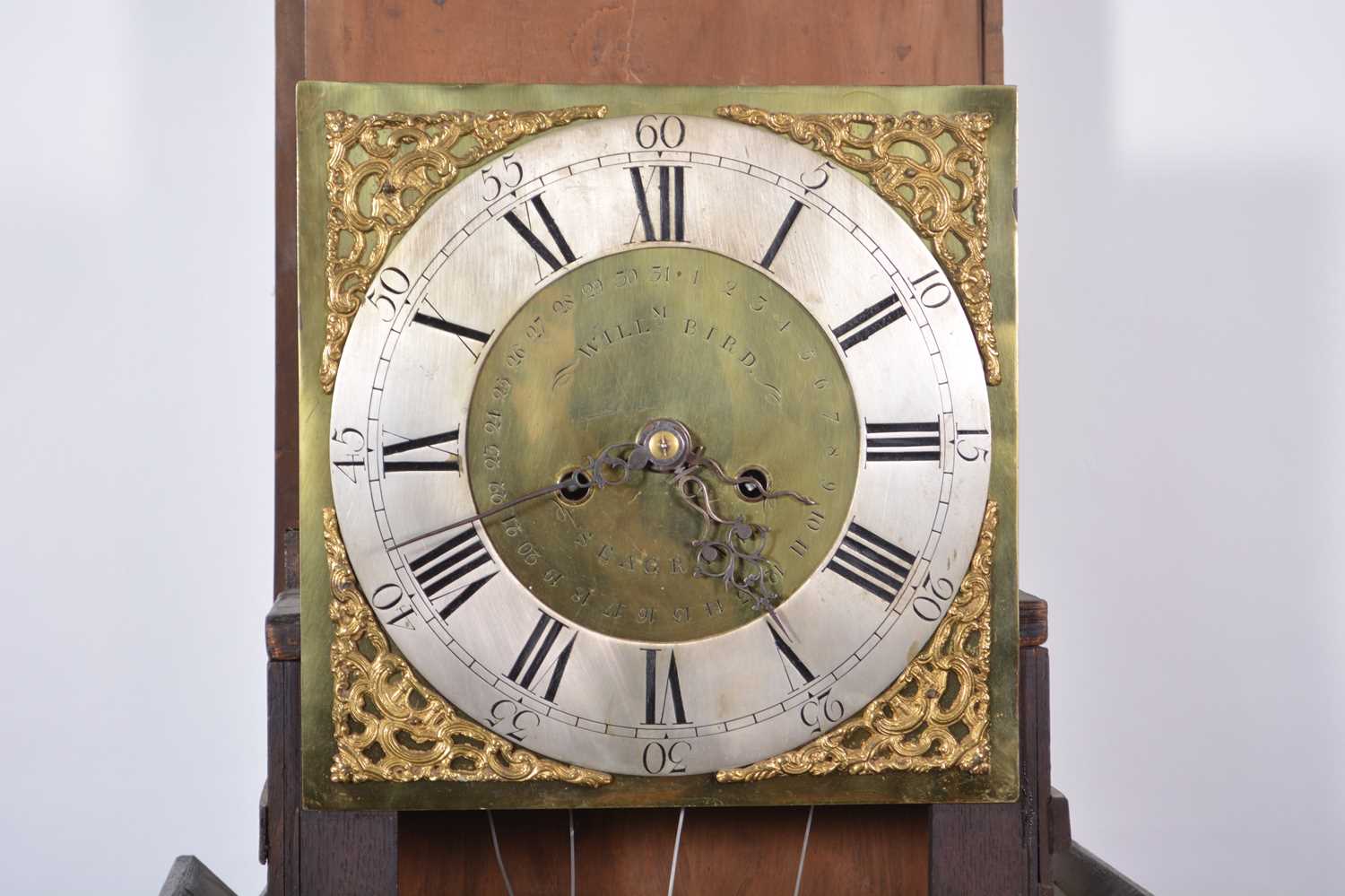 Lot 504 - Oak and mahogany longcase clock, William