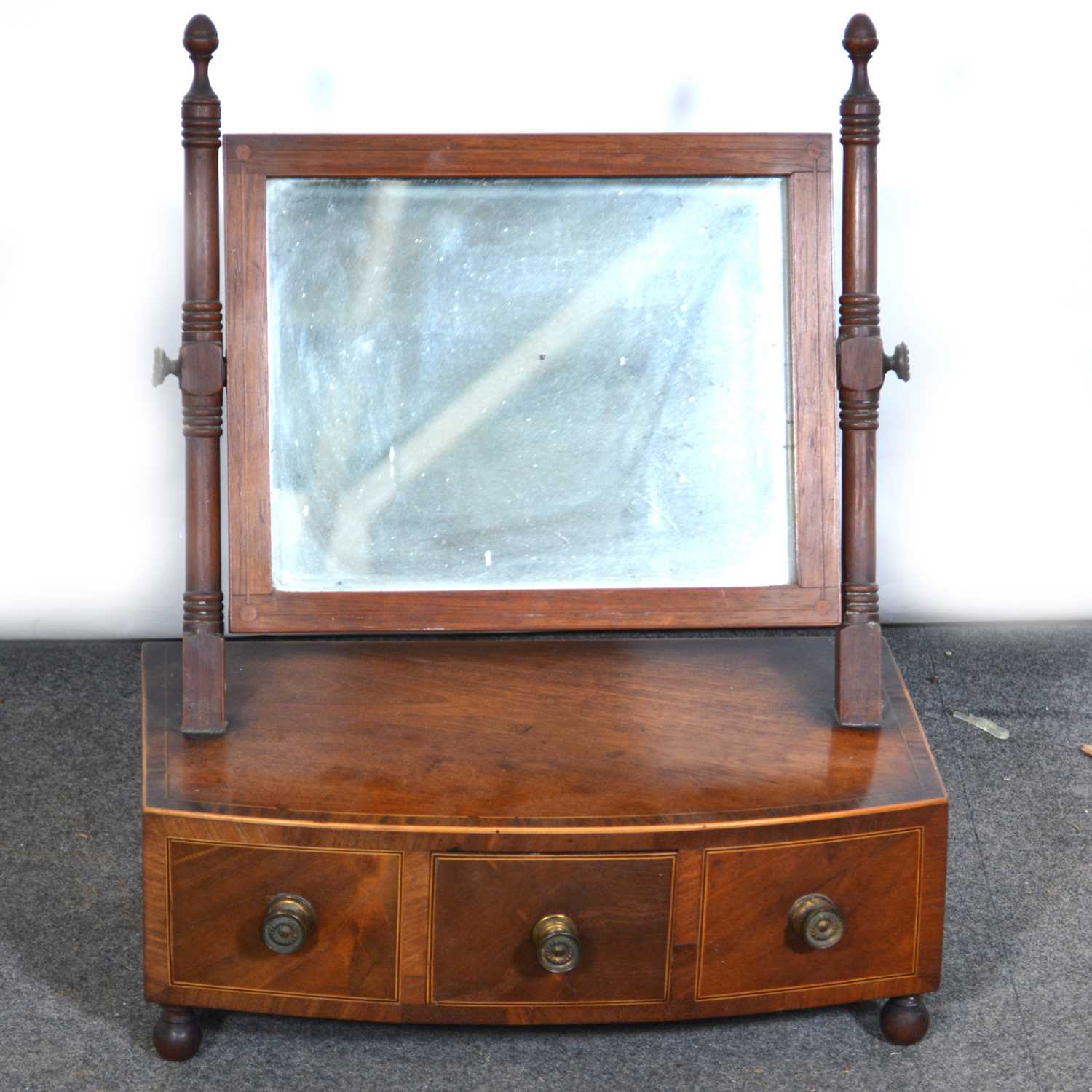 Lot 519 - William IV mahogany toilet mirror,