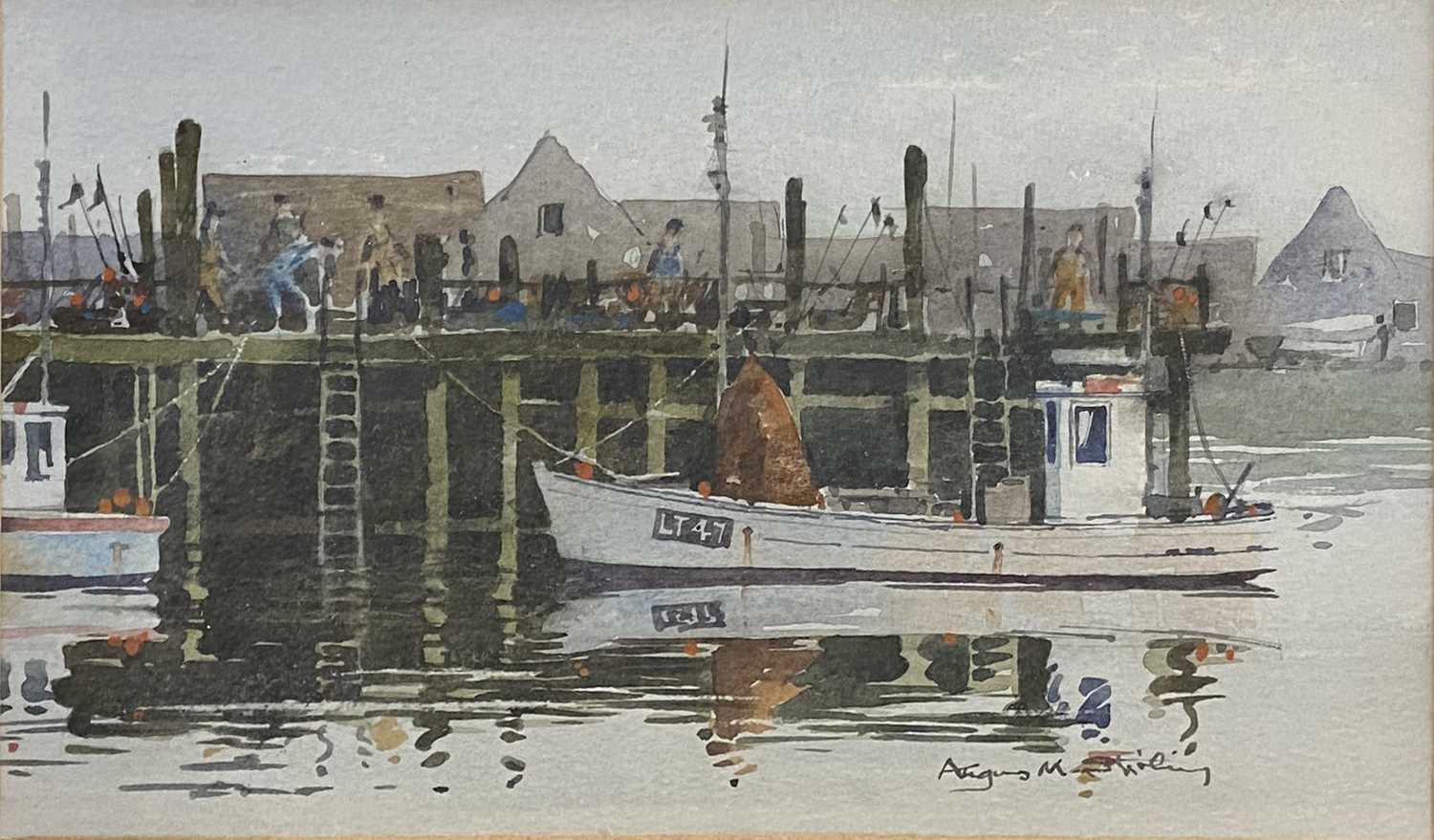 Lot 365 - Angus M Stirling - The White Boat; and three