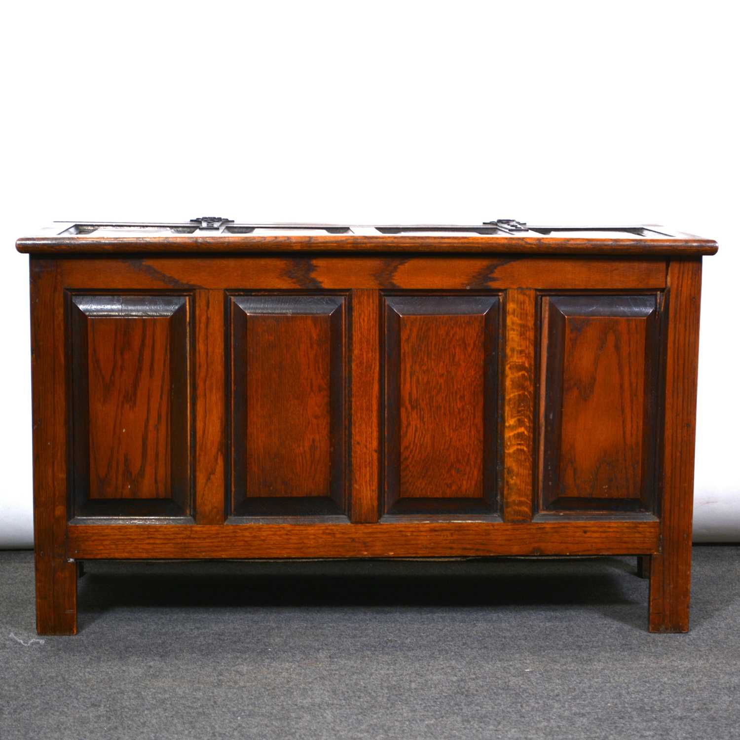 Lot 577 - Modern oak coffer, and another,