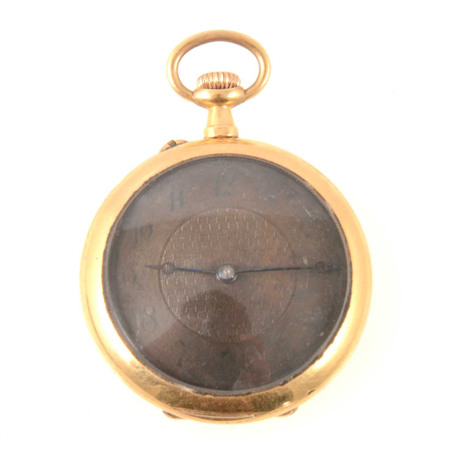 Lot 314 - An open face fob watch.