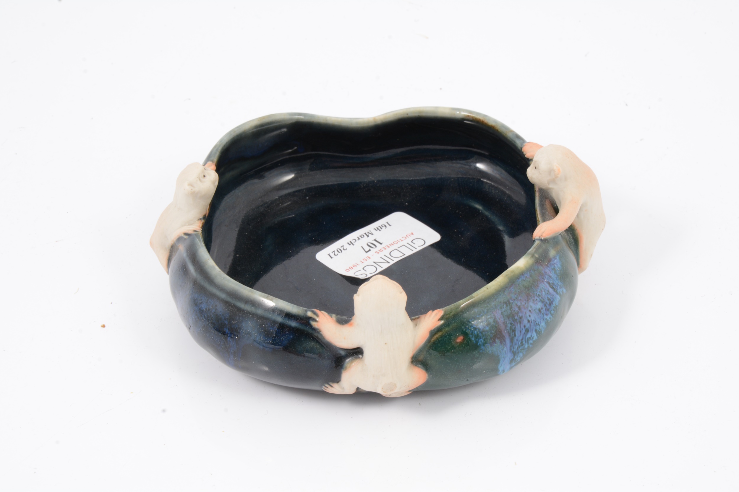 Lot 107 - Three pieces of Japanese Sumida Gawa pottery.